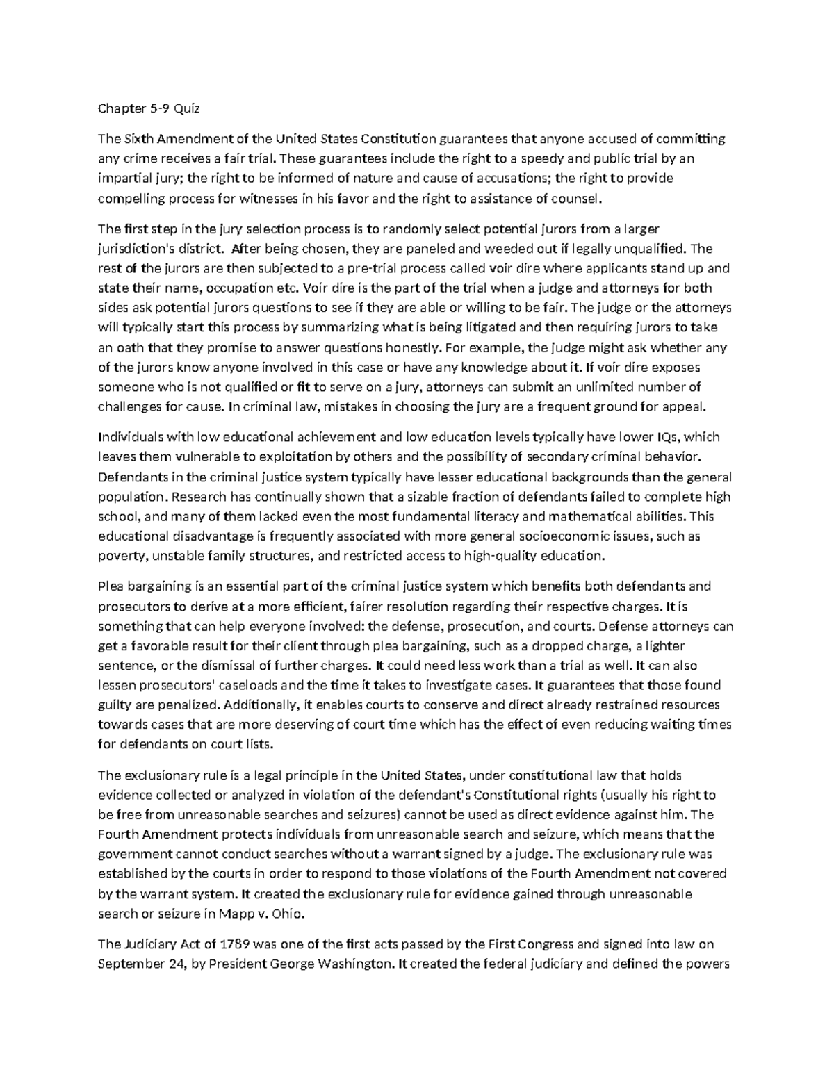 Chapter 5-9 Quiz: Understanding the Sixth Amendment and Jury Selection ...