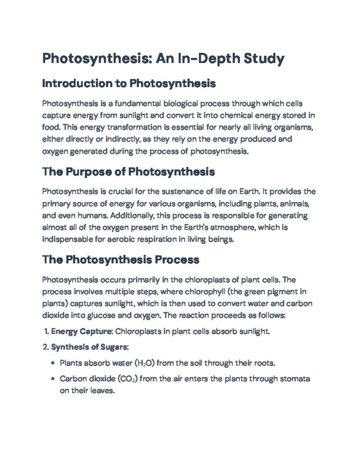Exploring Photosynthesis: Process, Importance, and Impact on Life ...