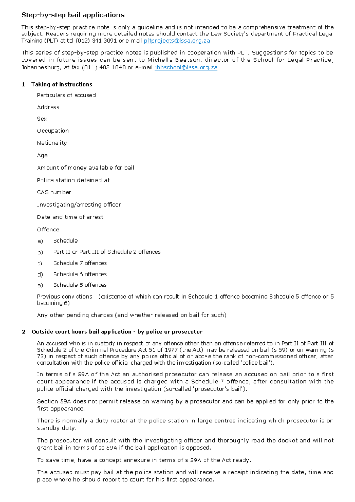 Step-by-Step Guide to Bail Applications in Law (PLT 101) - Studocu