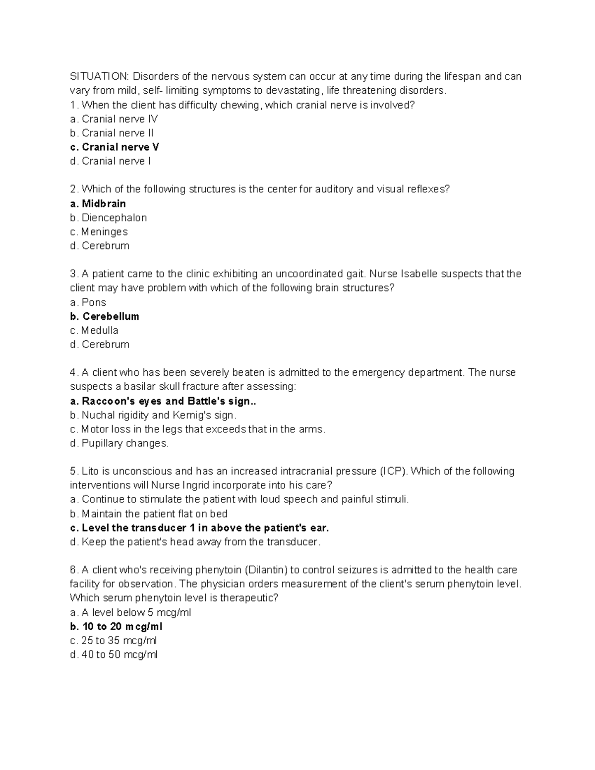 NURSING PRACTICE 4 (NP4): Disorders of the Nervous System Overview ...