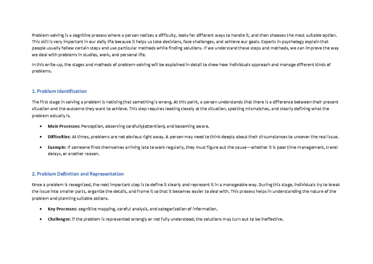 3. Stages and Strategies of Problem Solving Explained - Studocu