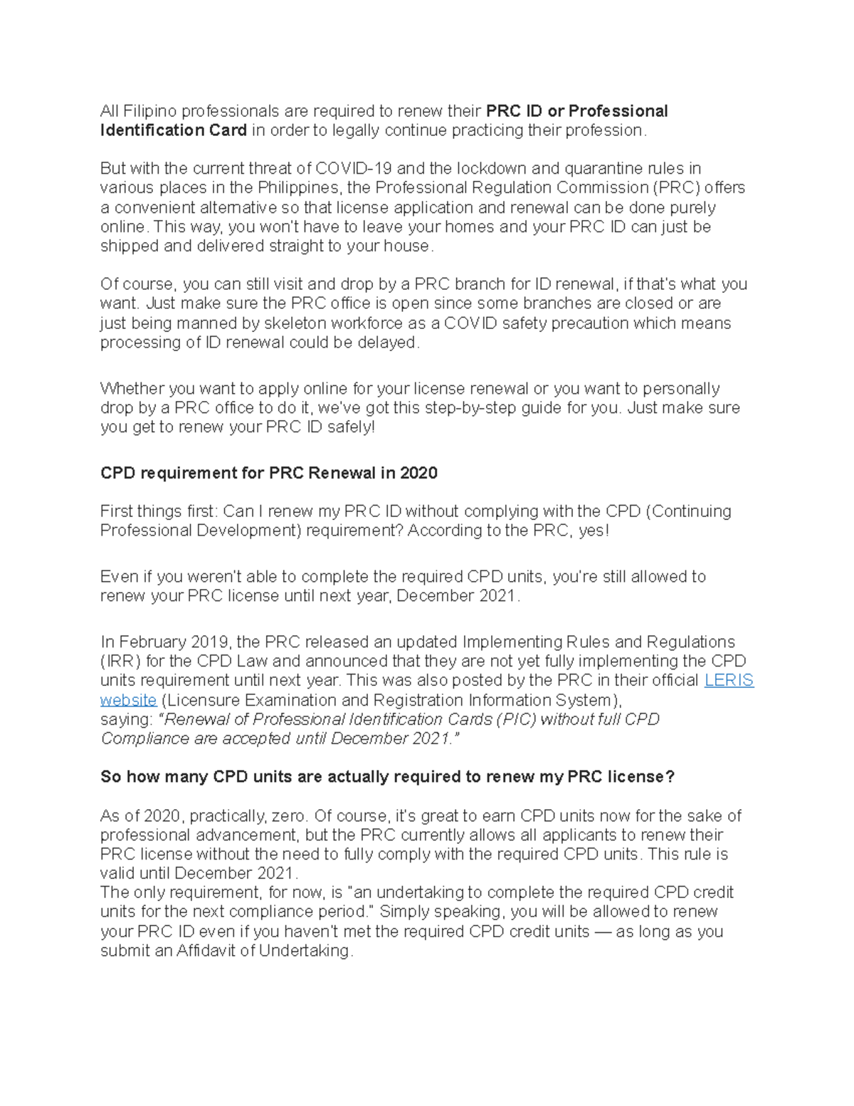 How to Renew Your PRC License Online & Have It Delivered at Home - Studocu
