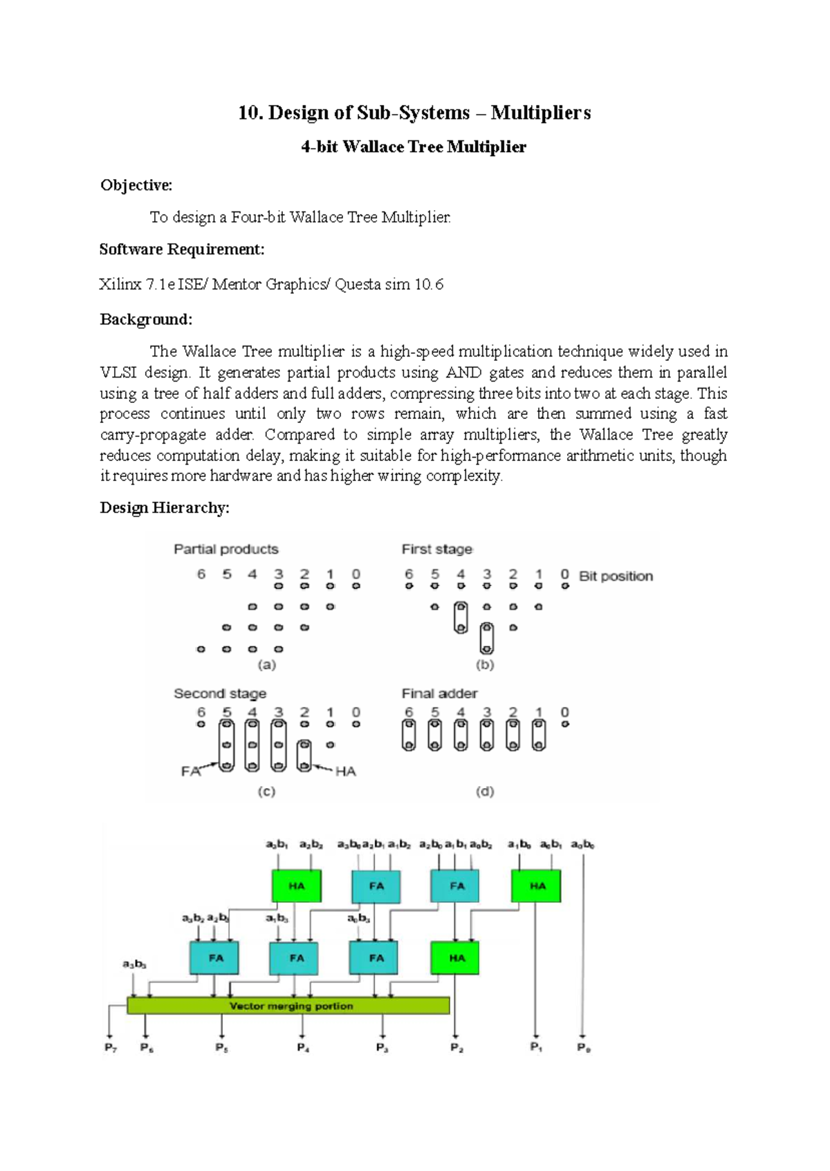 10. Design of Sub-systems - Wallace Tree Multiplier in VLSI - Studocu