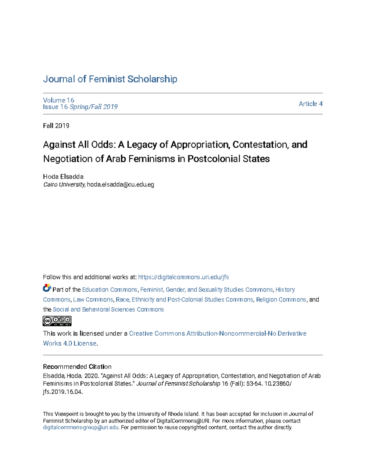 Against All Odds: Arab Feminisms' Legacy in Authoritarian States - Studocu