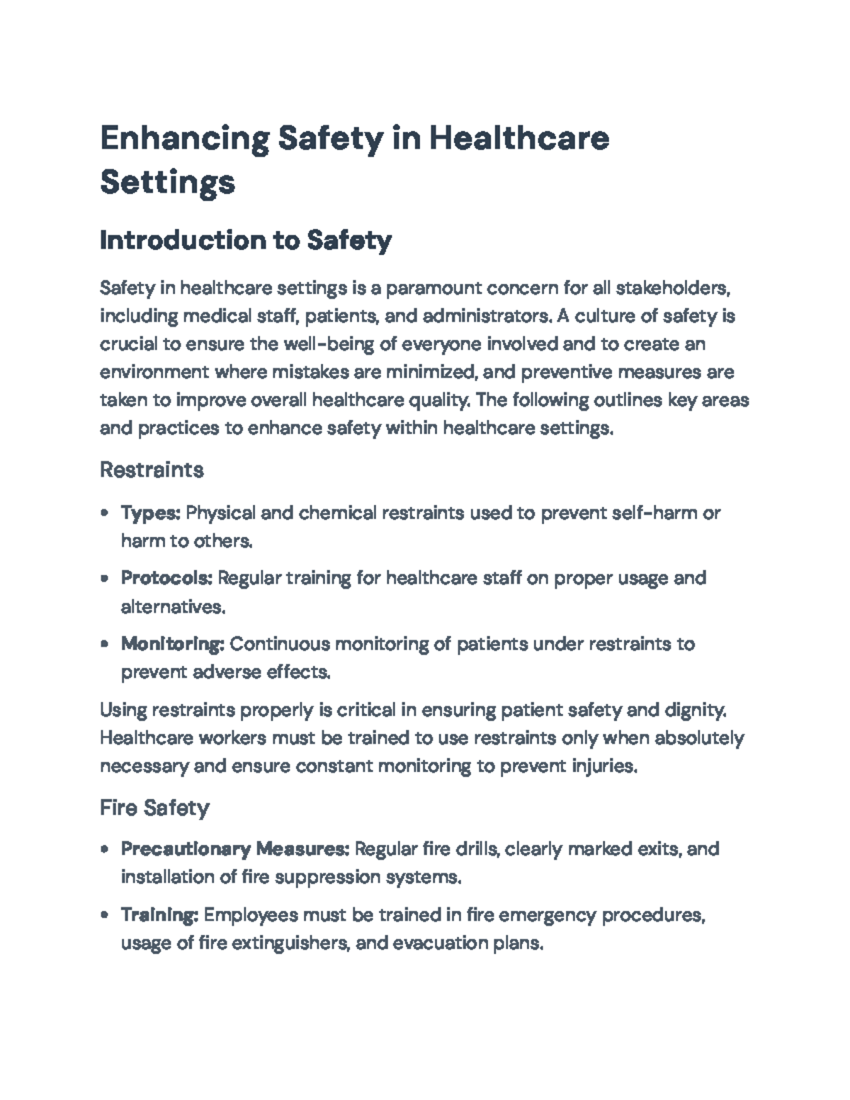 Enhancing Safety Protocols in Healthcare Settings: Key Areas ...
