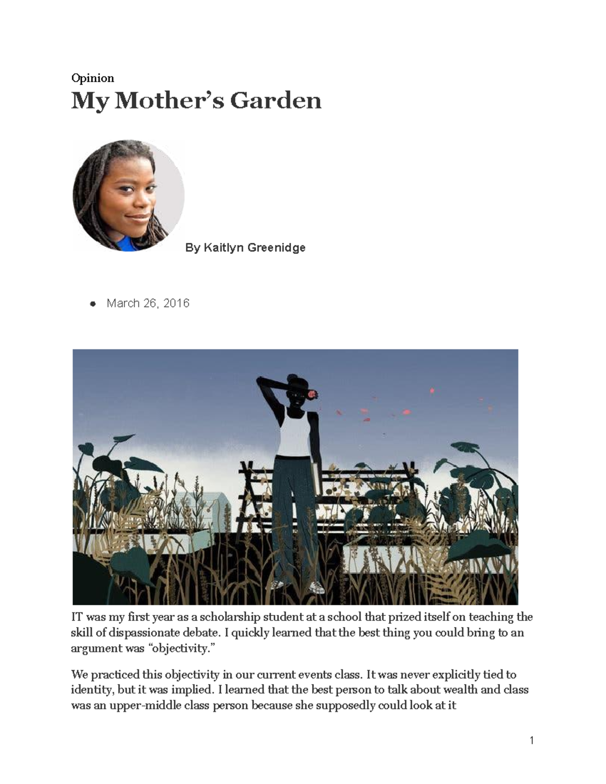The Short Life of My Mother's Garden: Class & Identity Reflections ...
