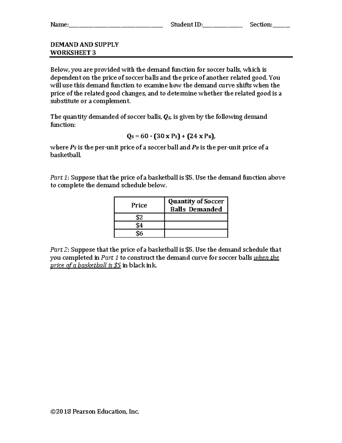 Demand and Supply Worksheet 3: Substitutes vs Complements Analysis ...