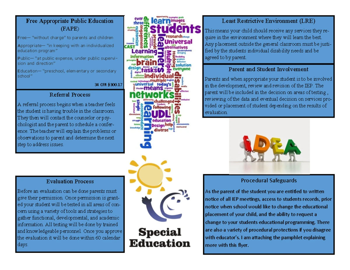 Explaining IDEA and the IEP Process - Department of Education that ...