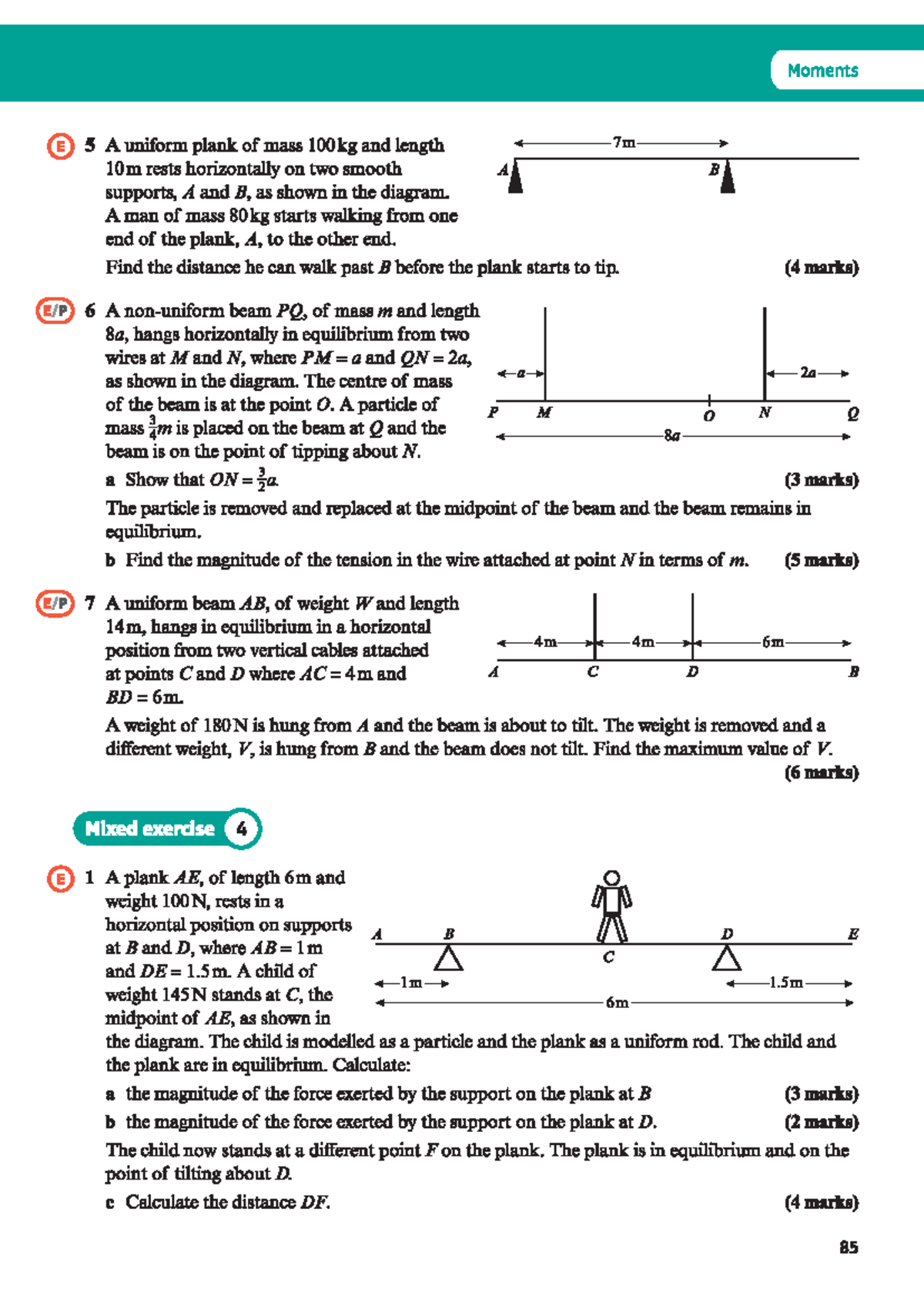 Mixed Exercise 4: Moments and Equilibrium Analysis - Studocu