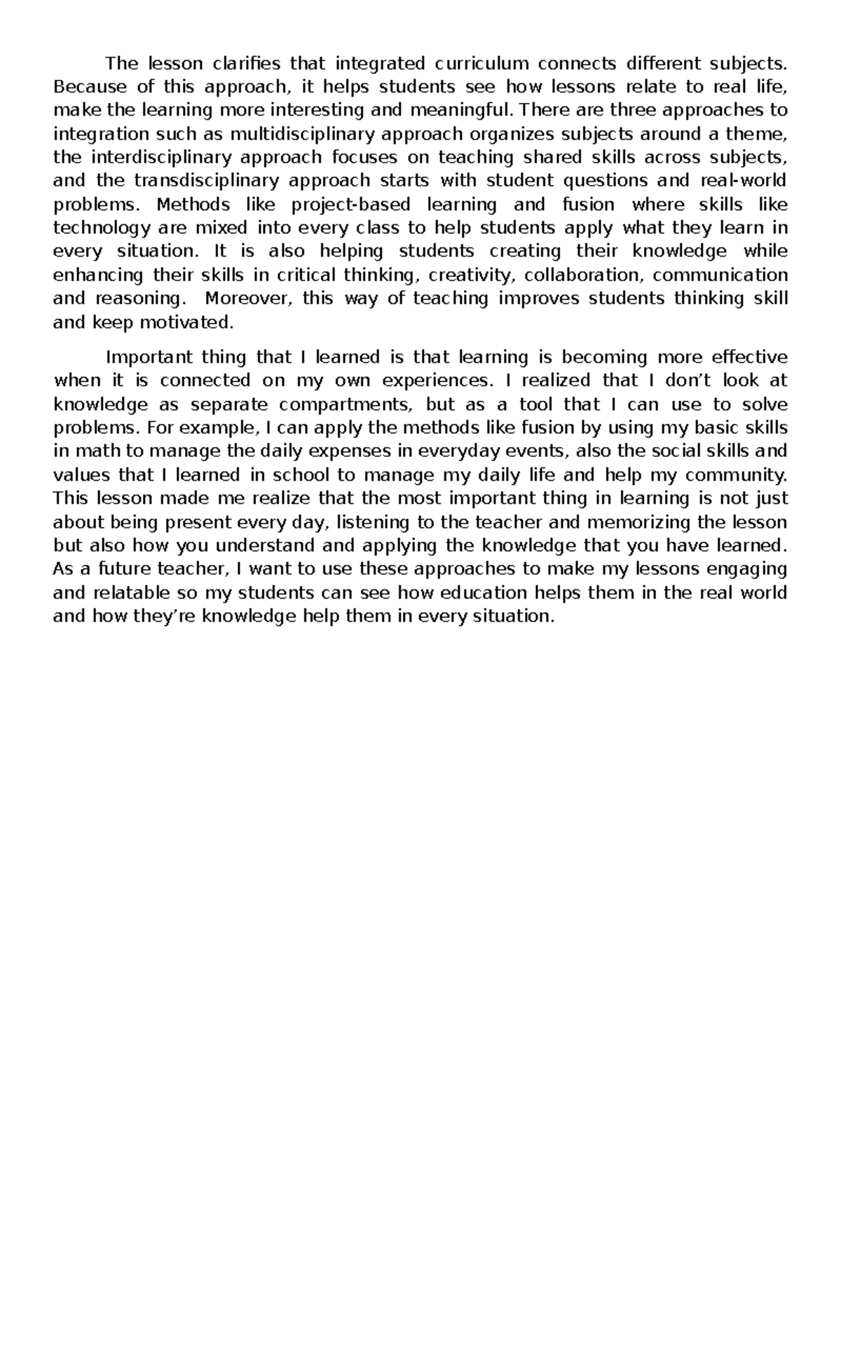 Integrated Curriculum Approaches: Enhancing Real-World Learning (ACT ...
