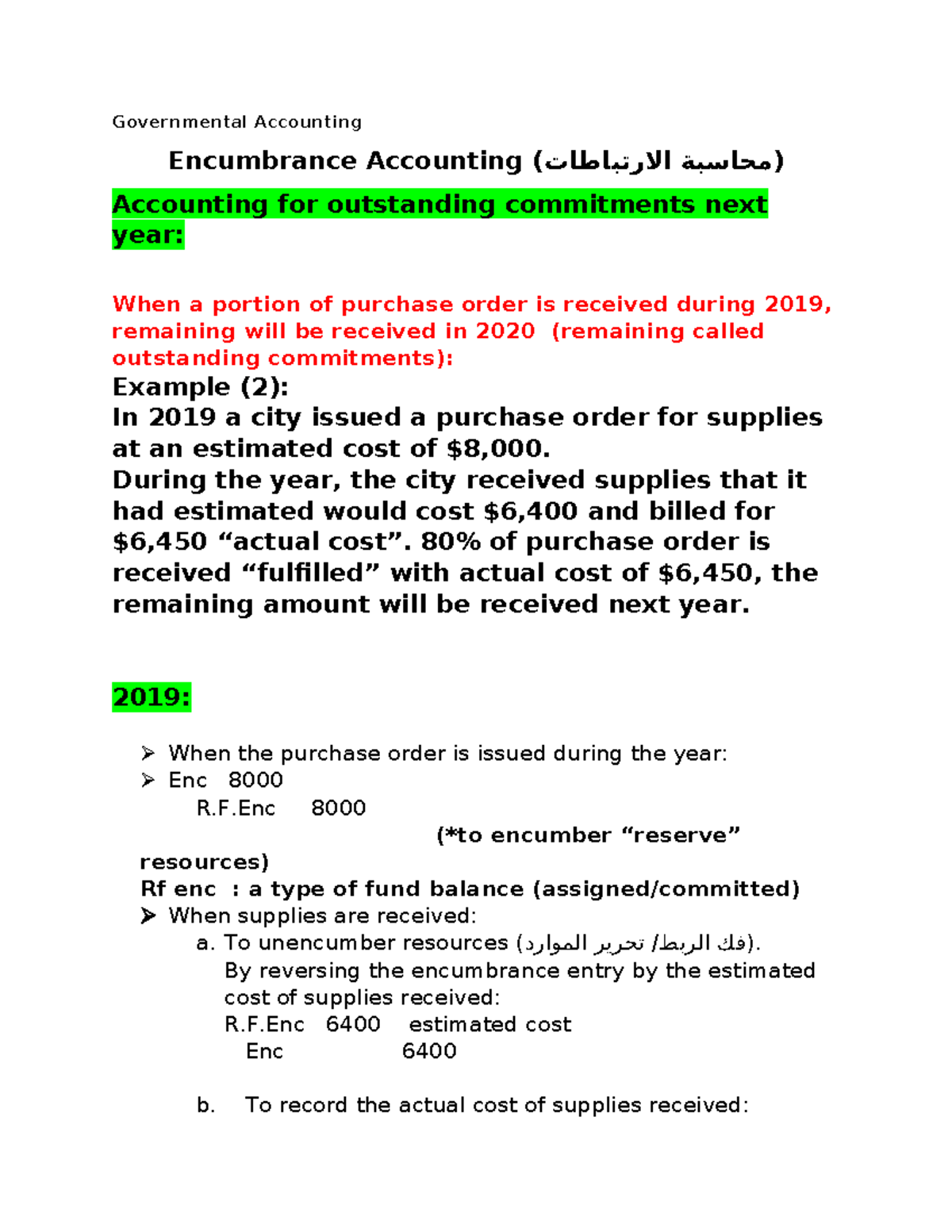 ACC 101 Lecture 4: Accounting for Outstanding Commitments - Studocu