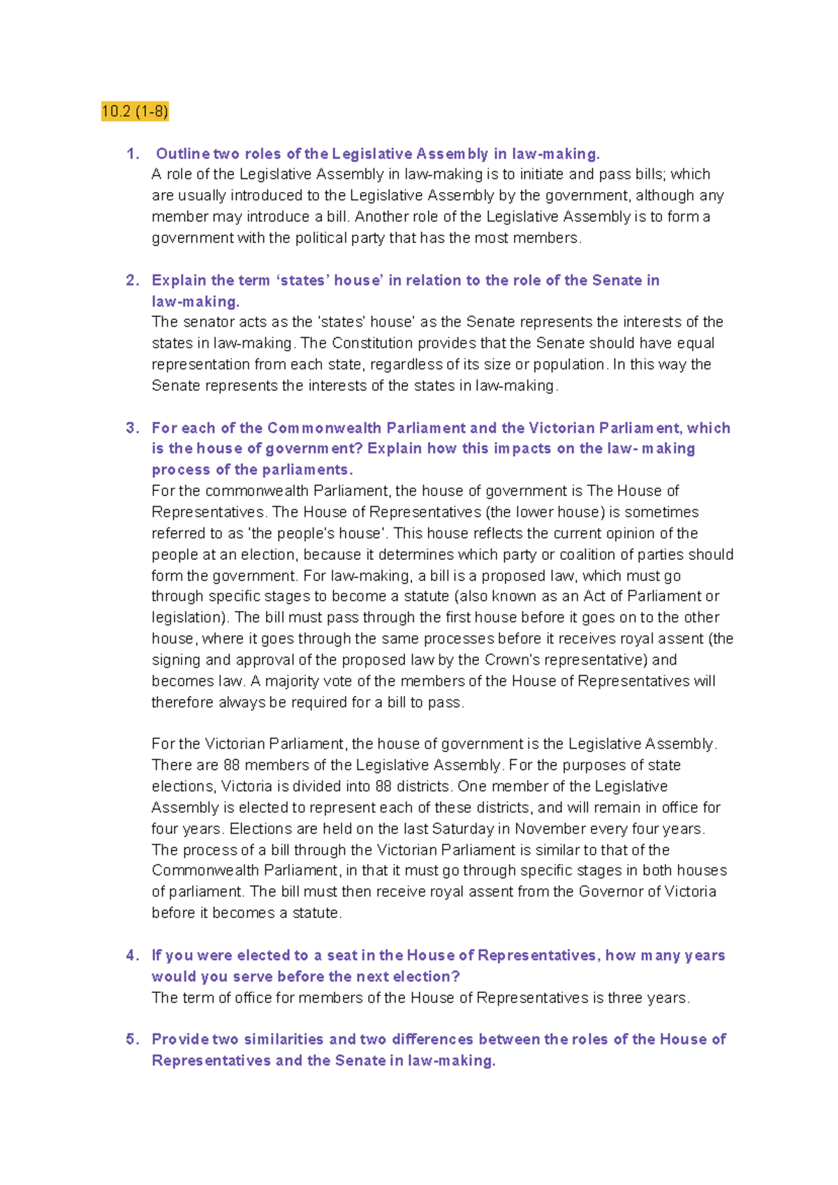 UNIT 4 Legal Concepts: Key Questions & Detailed Answers - Studocu