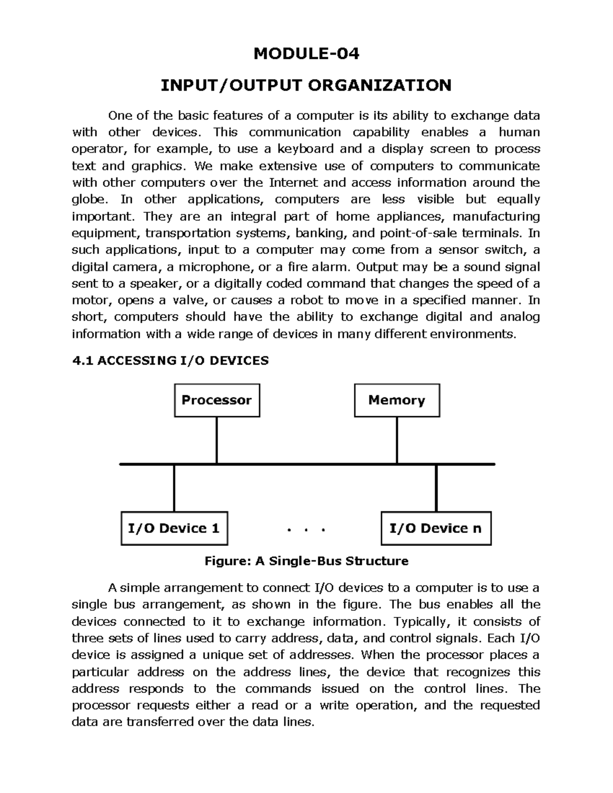 DDCO Module-4: Computer Organization and Device Communication Notes ...