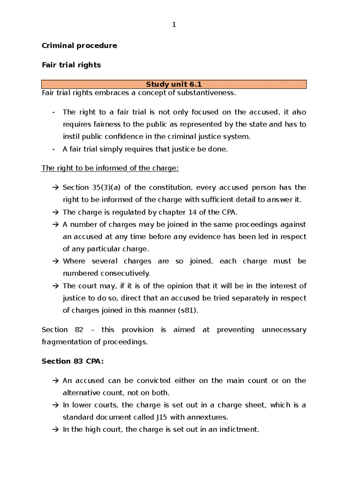 Study Unit 6 - Summary of Fair Trial Rights in Civil Procedure - Studocu