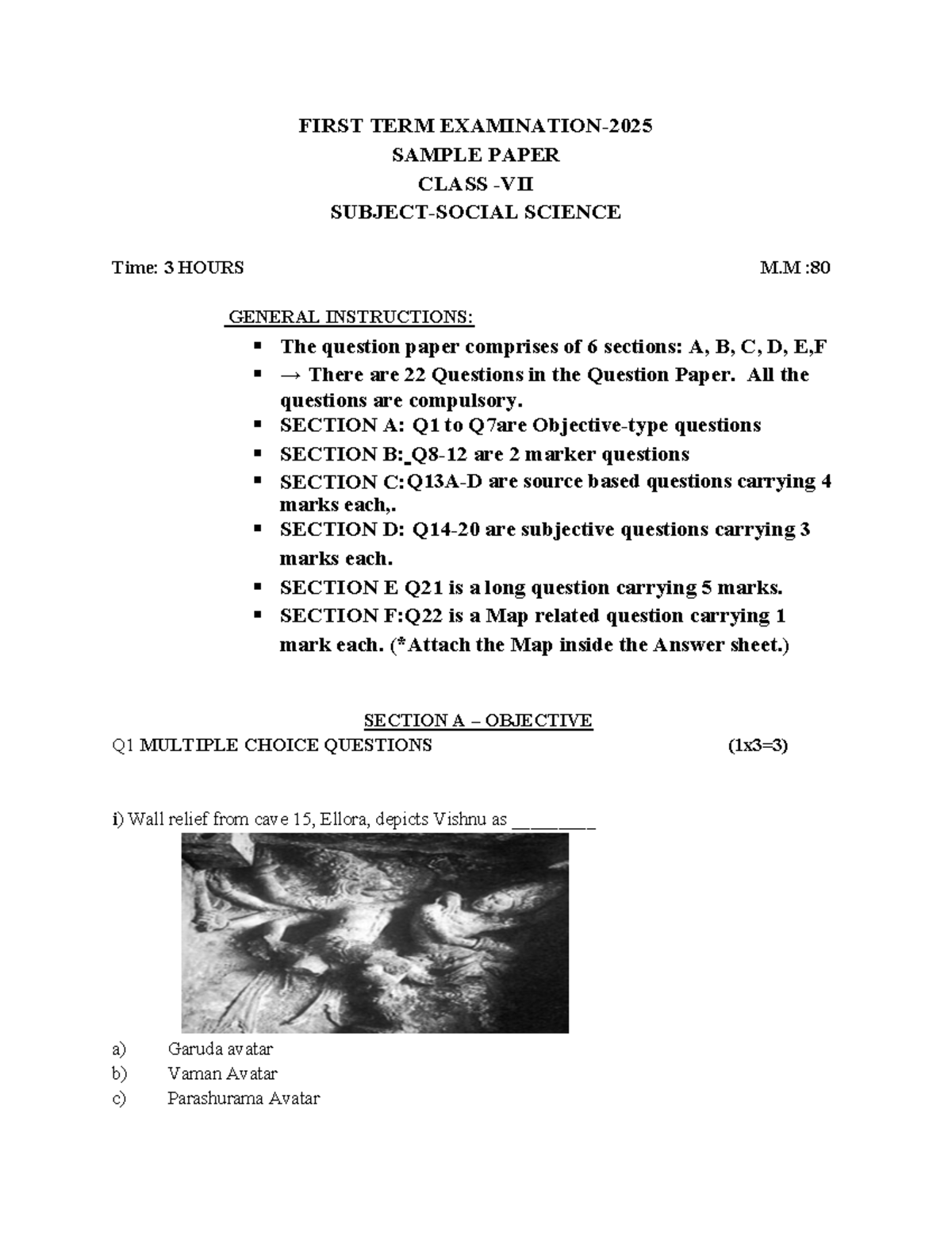 SST T1 - First Term Sample Paper for Class Science - Studocu