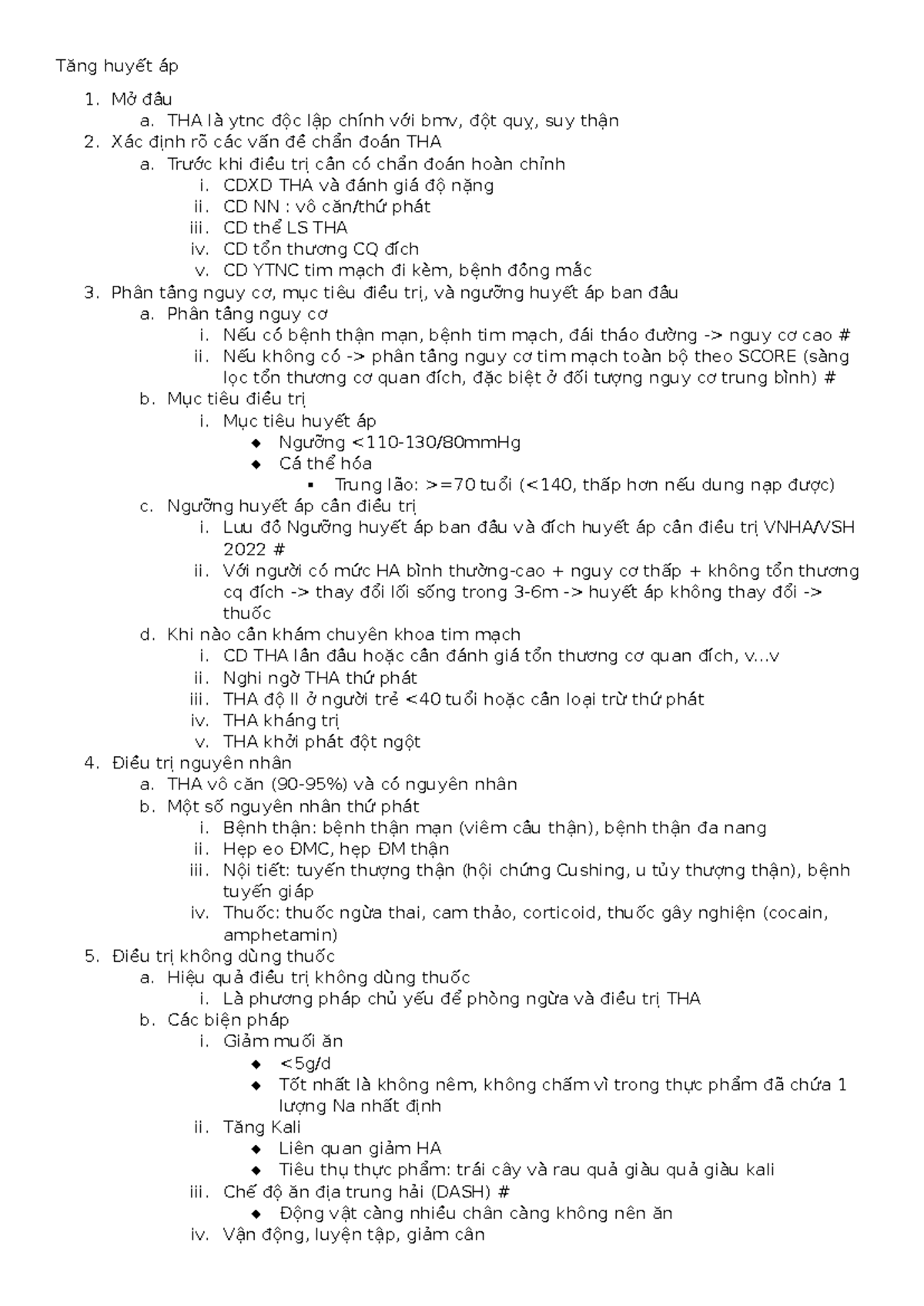 Soạn Tăng huyết áp - Chẩn đoán và Điều trị THA 2022 - Studocu