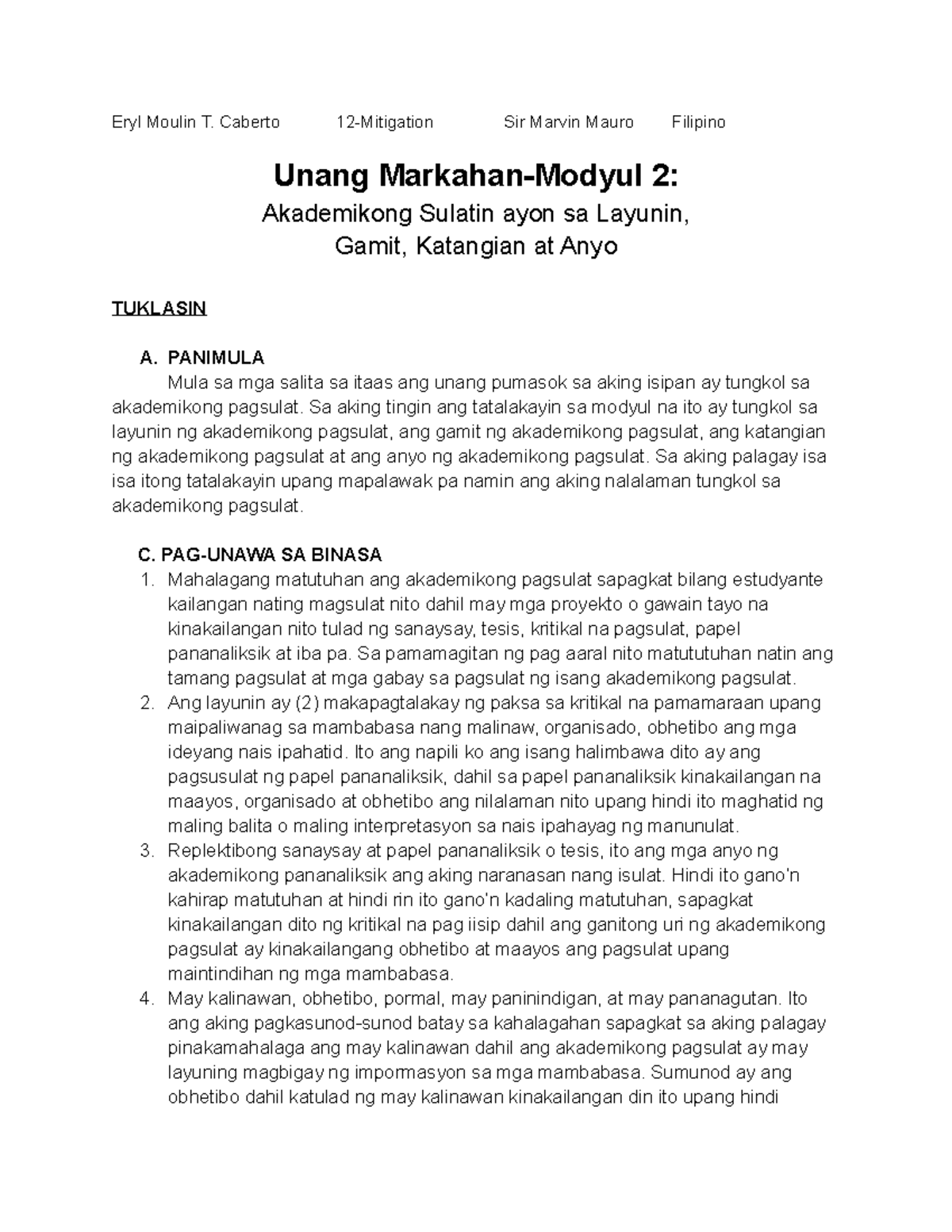 Unang Markahan Modyul 2: Layunin, Gamit, Katangian, at Anyo ng ...