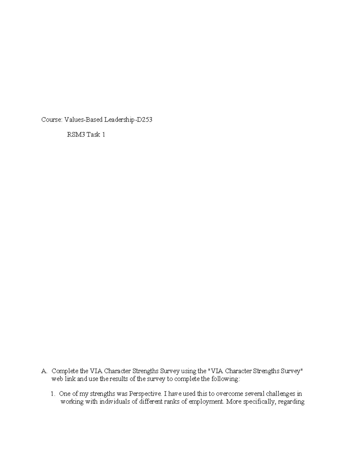 RSM3 Task 1 A: VIA Character Strengths Survey Analysis and Insights ...