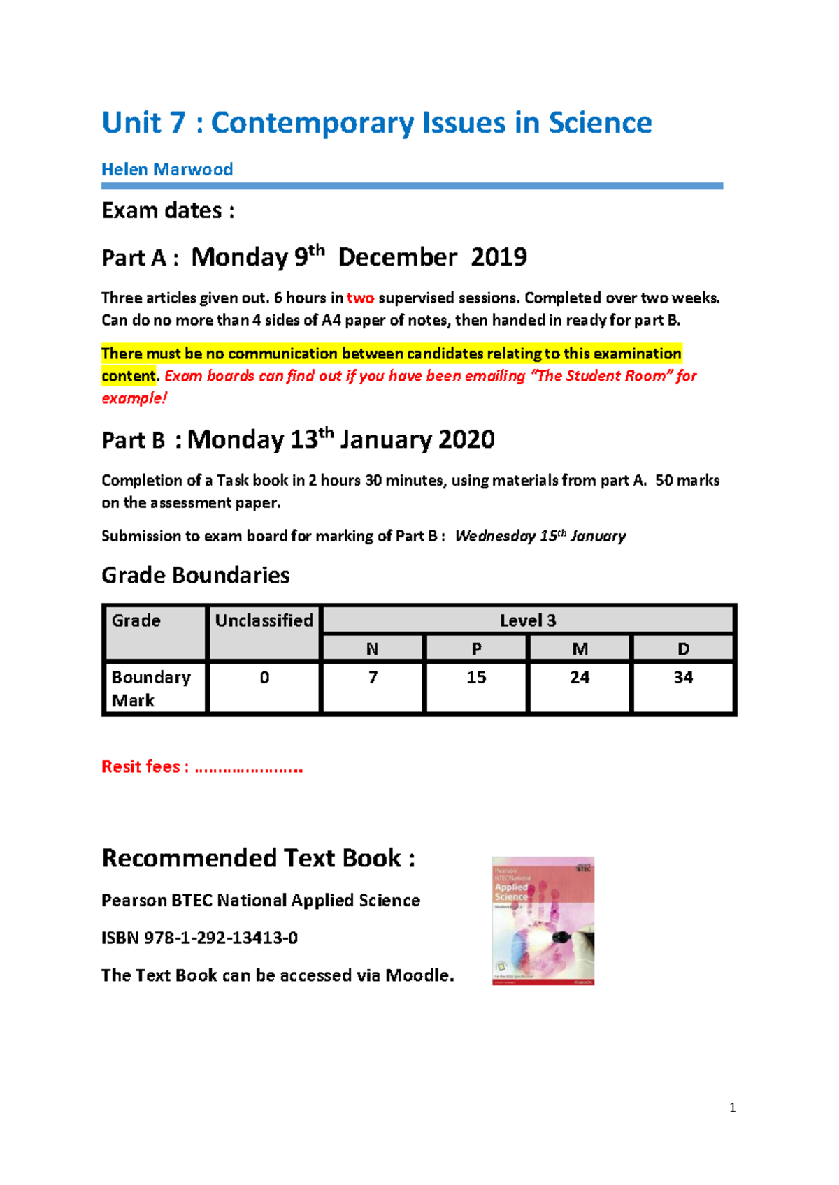 Unit 7: Contemporary Issues in Science Exam Guide (2019) - Studocu