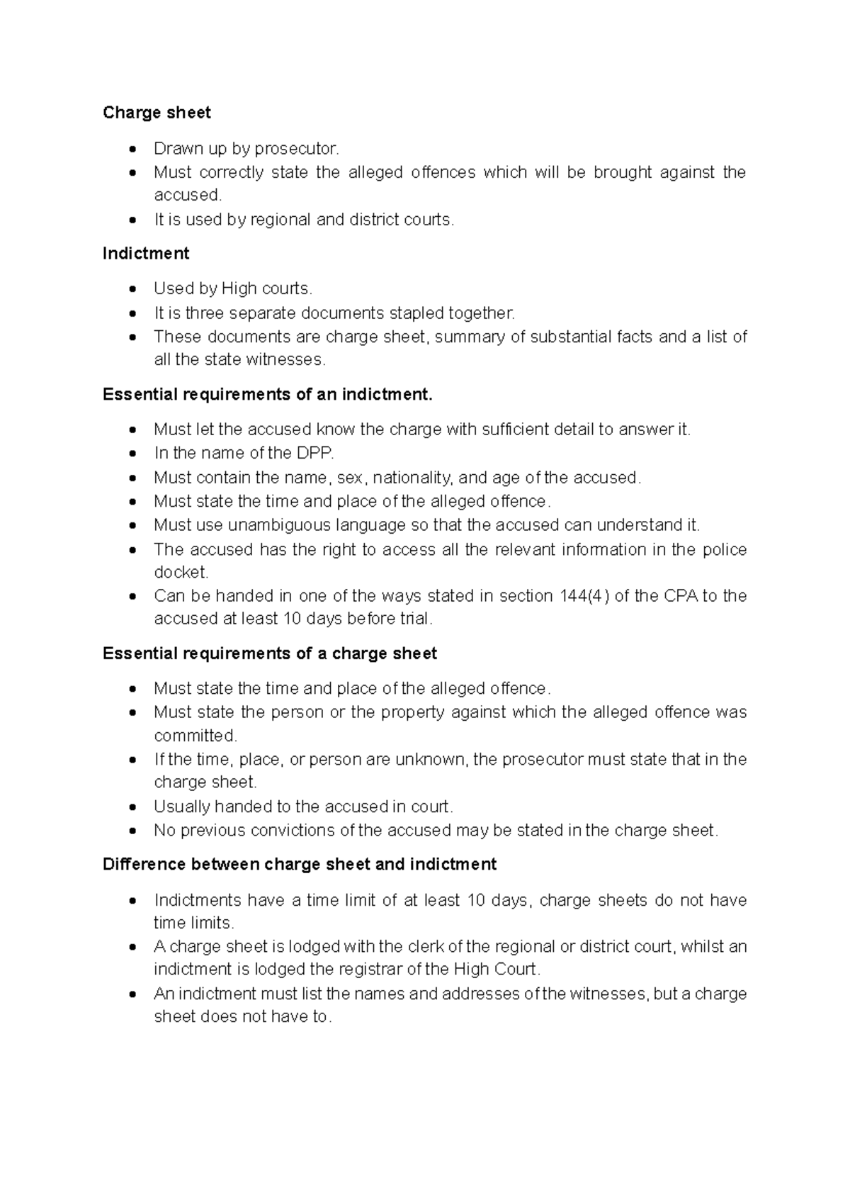 Legal Concepts of Indictments and Charge Sheets: Key Differences ...