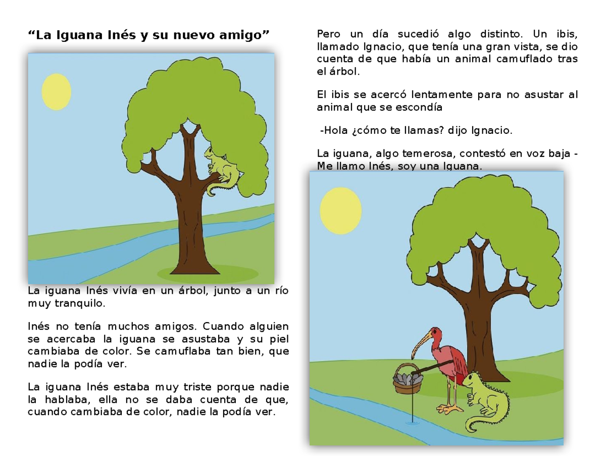 Cuento Infantil: La Iguana Inés y su Nuevo Amigo - Studocu