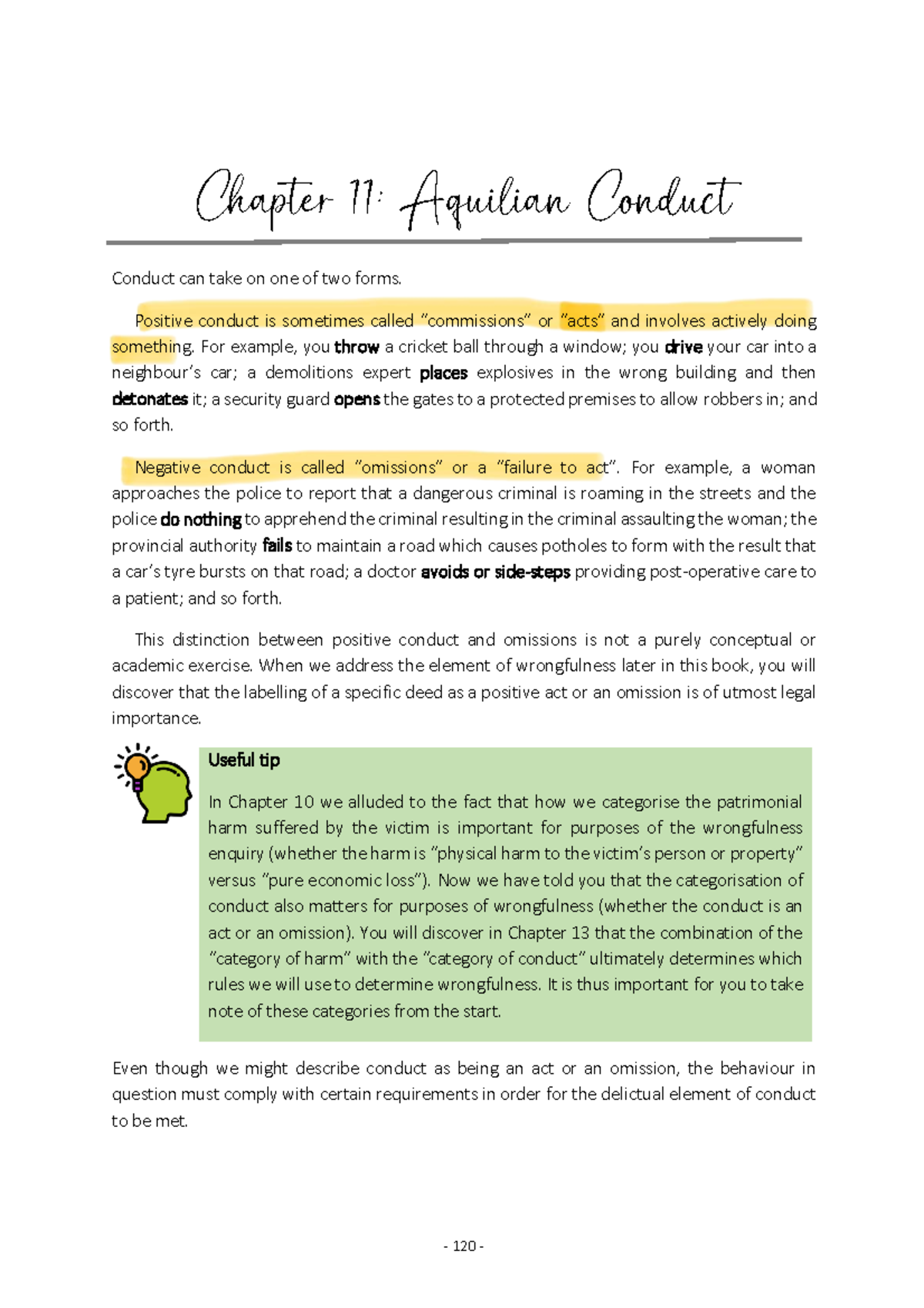 Chapter 11: Aquilian Conduct in Delict Law (2025) - Studocu