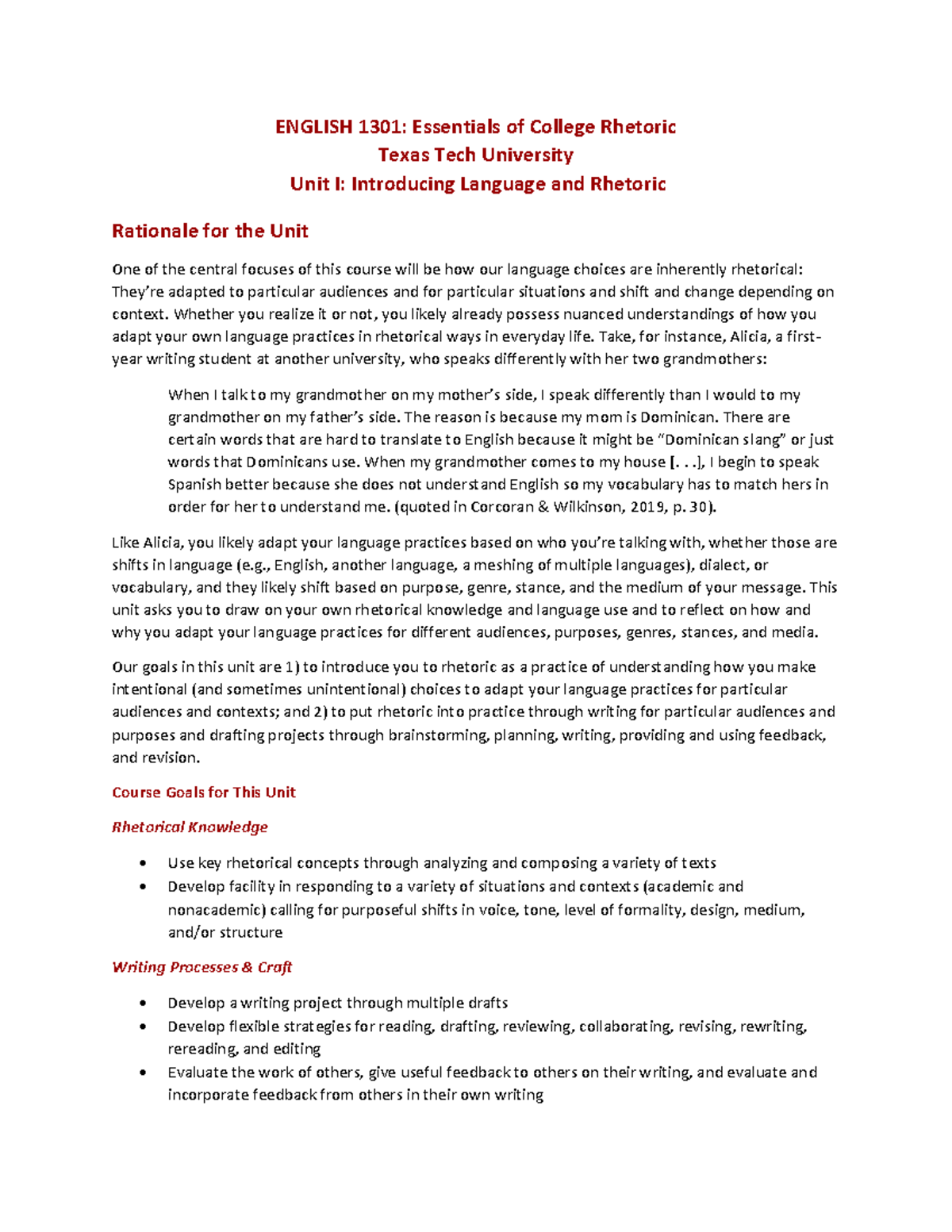 ENGLISH 1301: Language Autoethnography Assignment Guidelines - Studocu