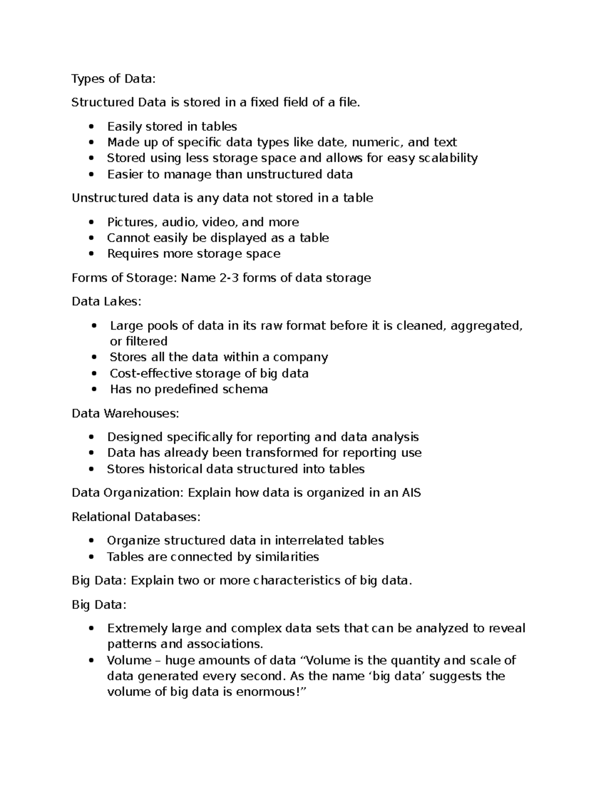 Module 5: Bongo Data Types & Storage Presentation Outline - Studocu