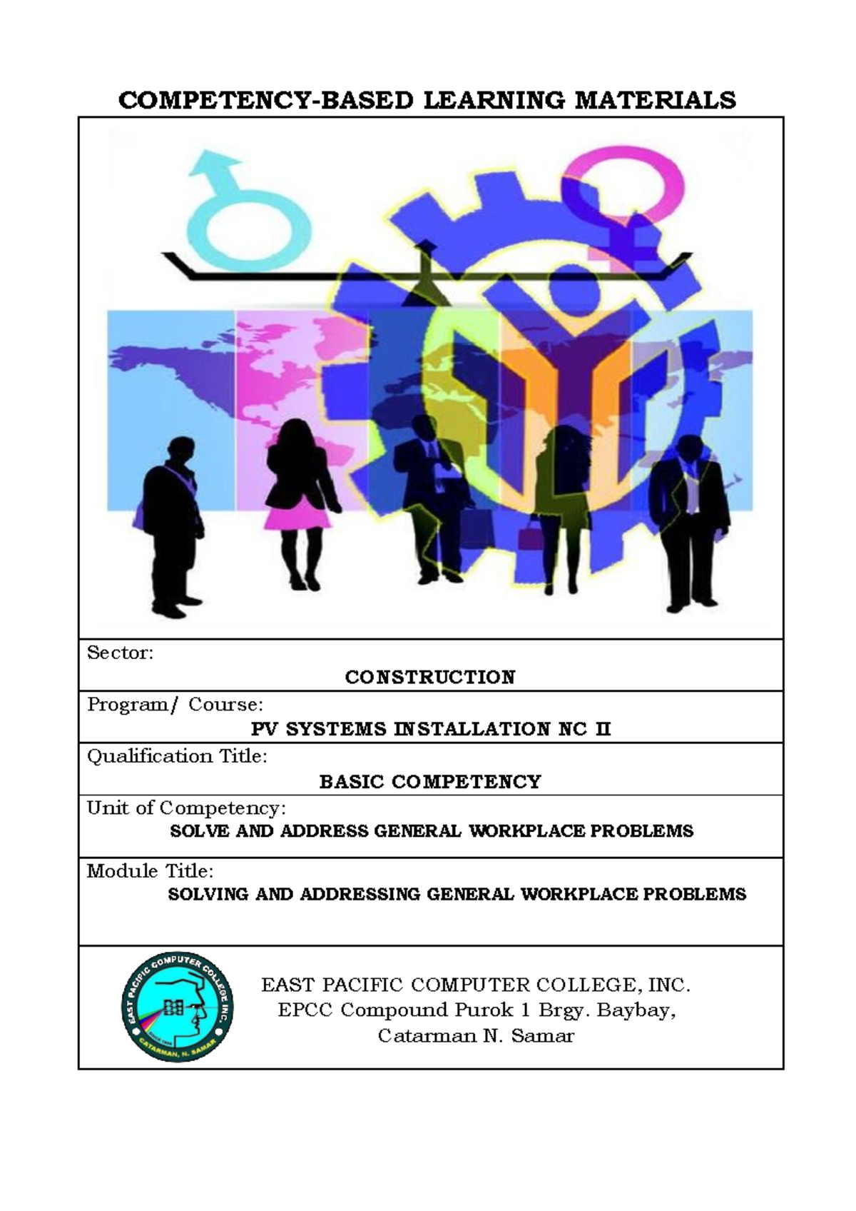 PV Systems Installation NC II: Solving General Workplace Problems ...