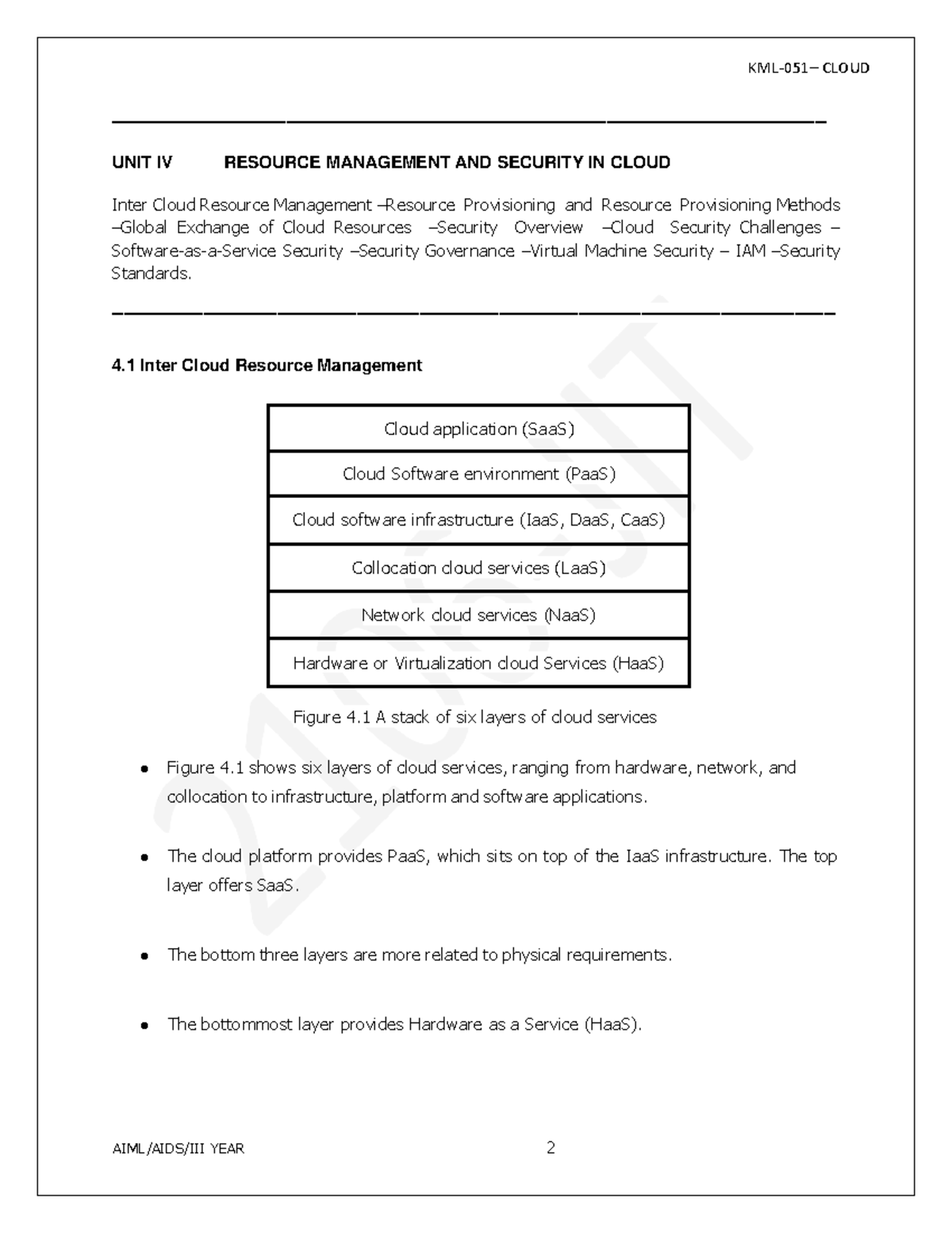 Cloud Computing UNIT 4 - nice notes - COMPUTING AIML/AIDS/III YEAR 2 ...