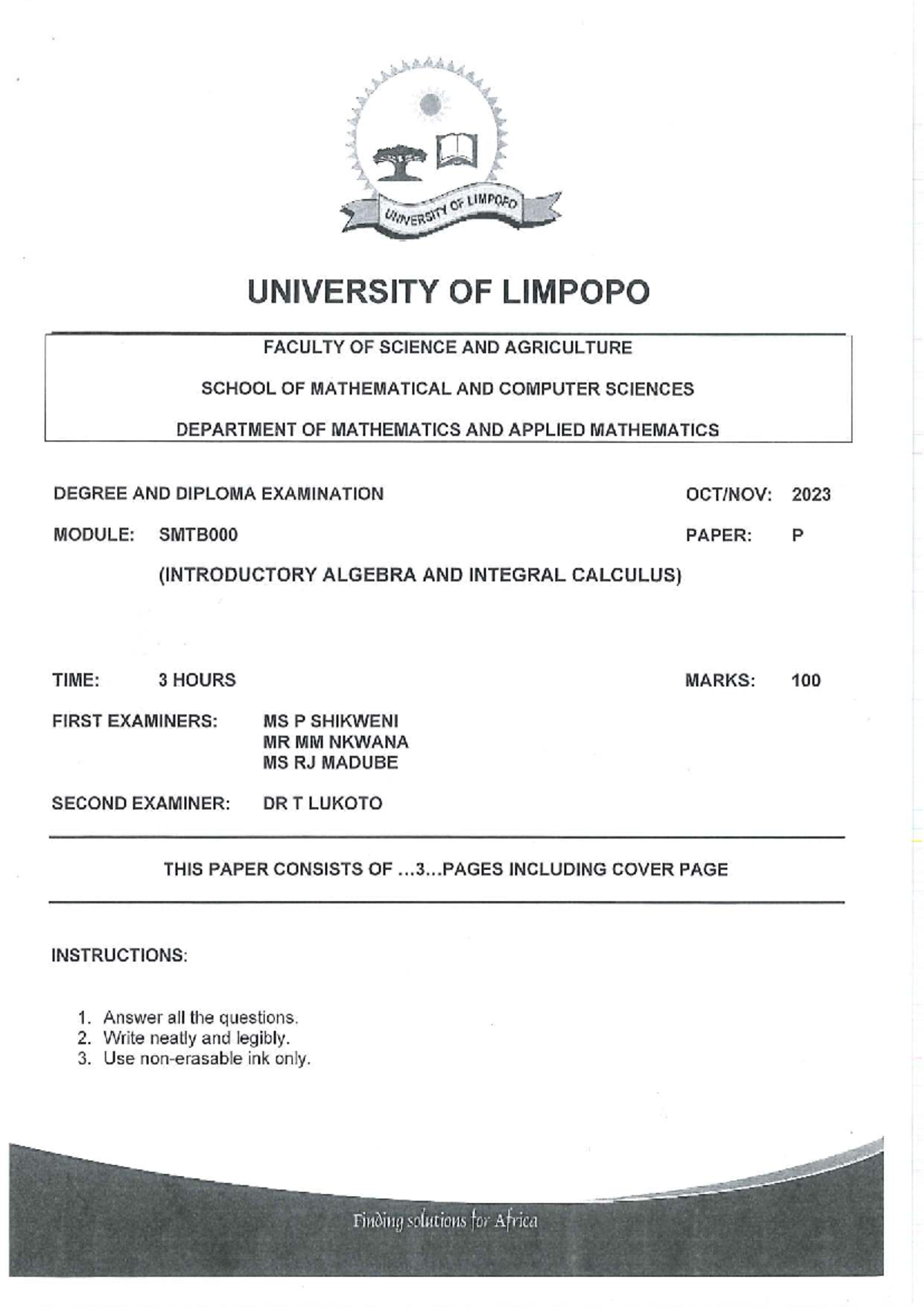 Final Exam Review: Introductory Algebra & Integral Calculus (P) - Studocu
