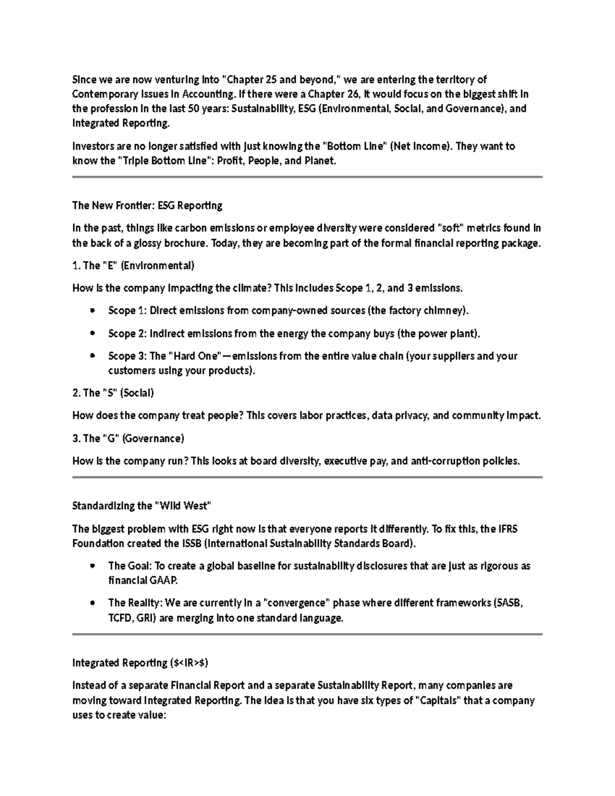 Advanced Financial Reporting and Consolidations: Chapter 26 - ESG ...