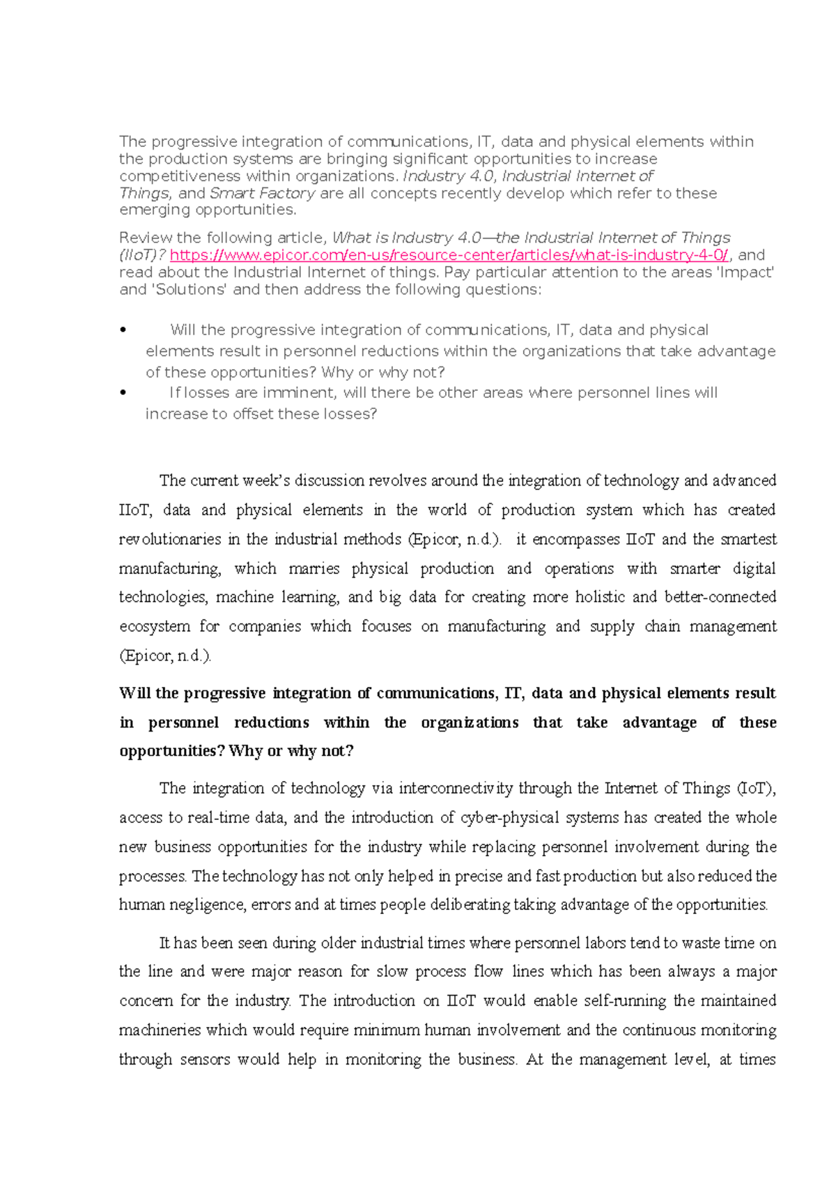 Unit 5 - Discussion 5 - The progressive integration of communications ...