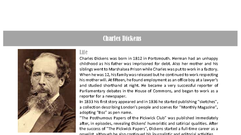 Charles Dickens: Life and Impact on Victorian Childhood - Studocu