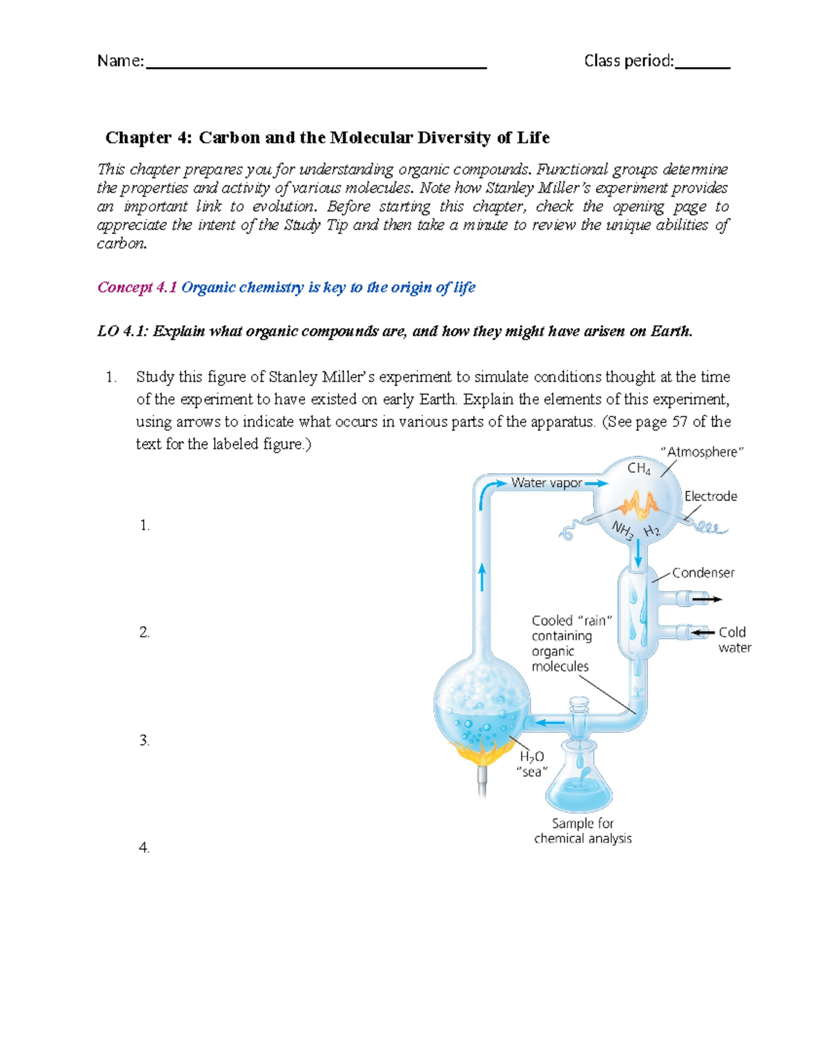 Chapter 4 - Carbon and Molecular Diversity in Life Concepts - Studocu