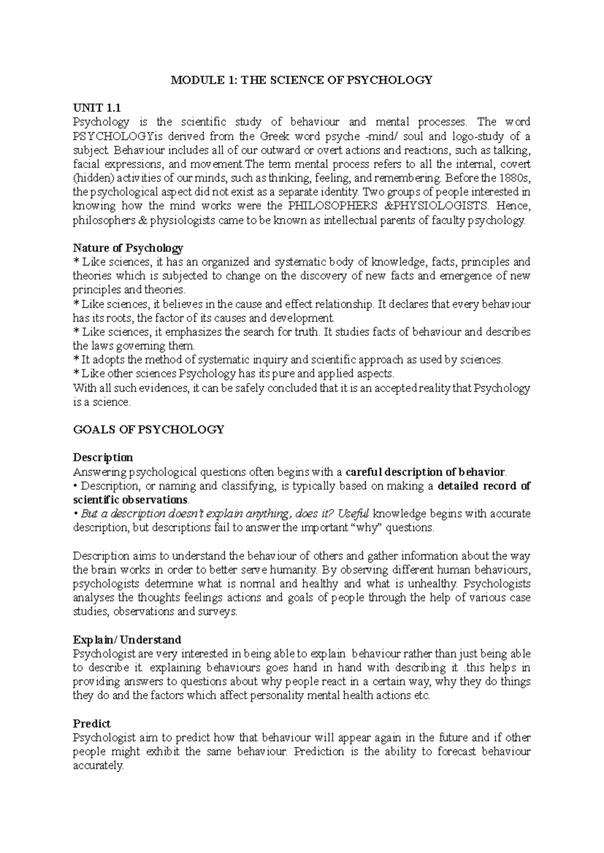 The science of psychology - MODULE 1: THE SCIENCE OF PSYCHOLOGY UNIT 1 ...