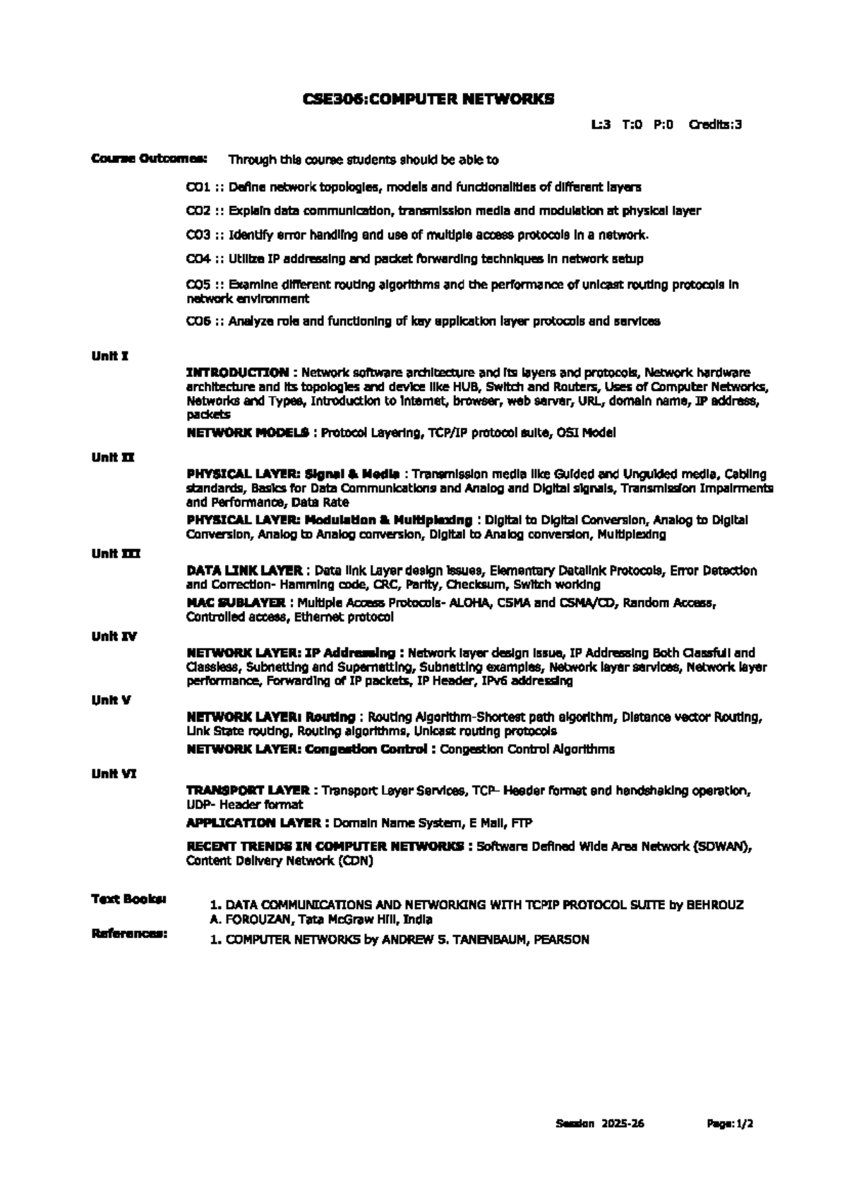 306: COMPUTER NETWORKS Lecture Notes and Course Overview - Studocu