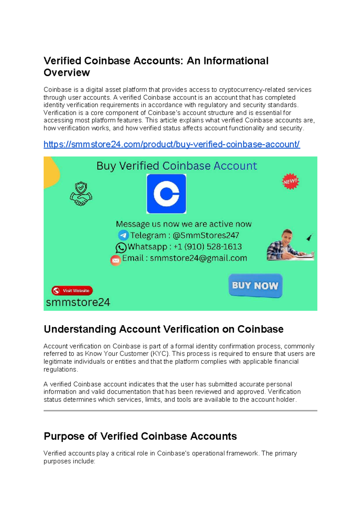 How to Verify Coinbase Accounts (PVA or Aged) in 2026: A Guide - Studocu