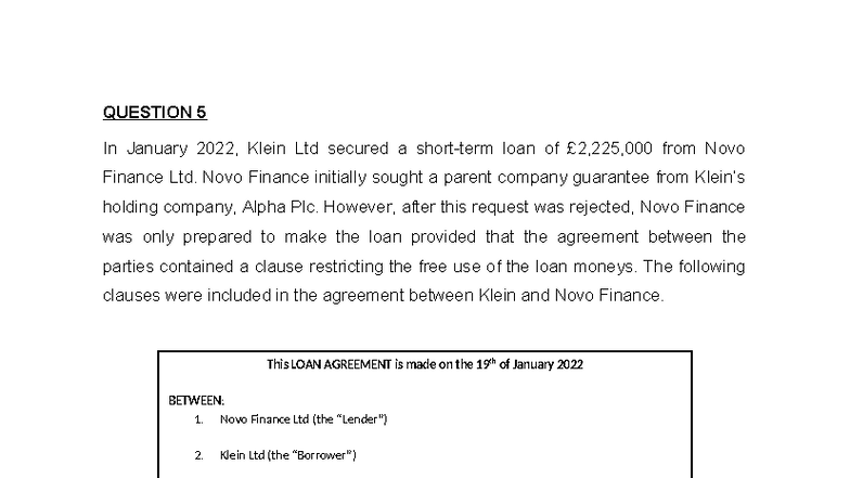 Unit 19: Quistclose Trust - Questions 5 & 6 Analysis - Studocu