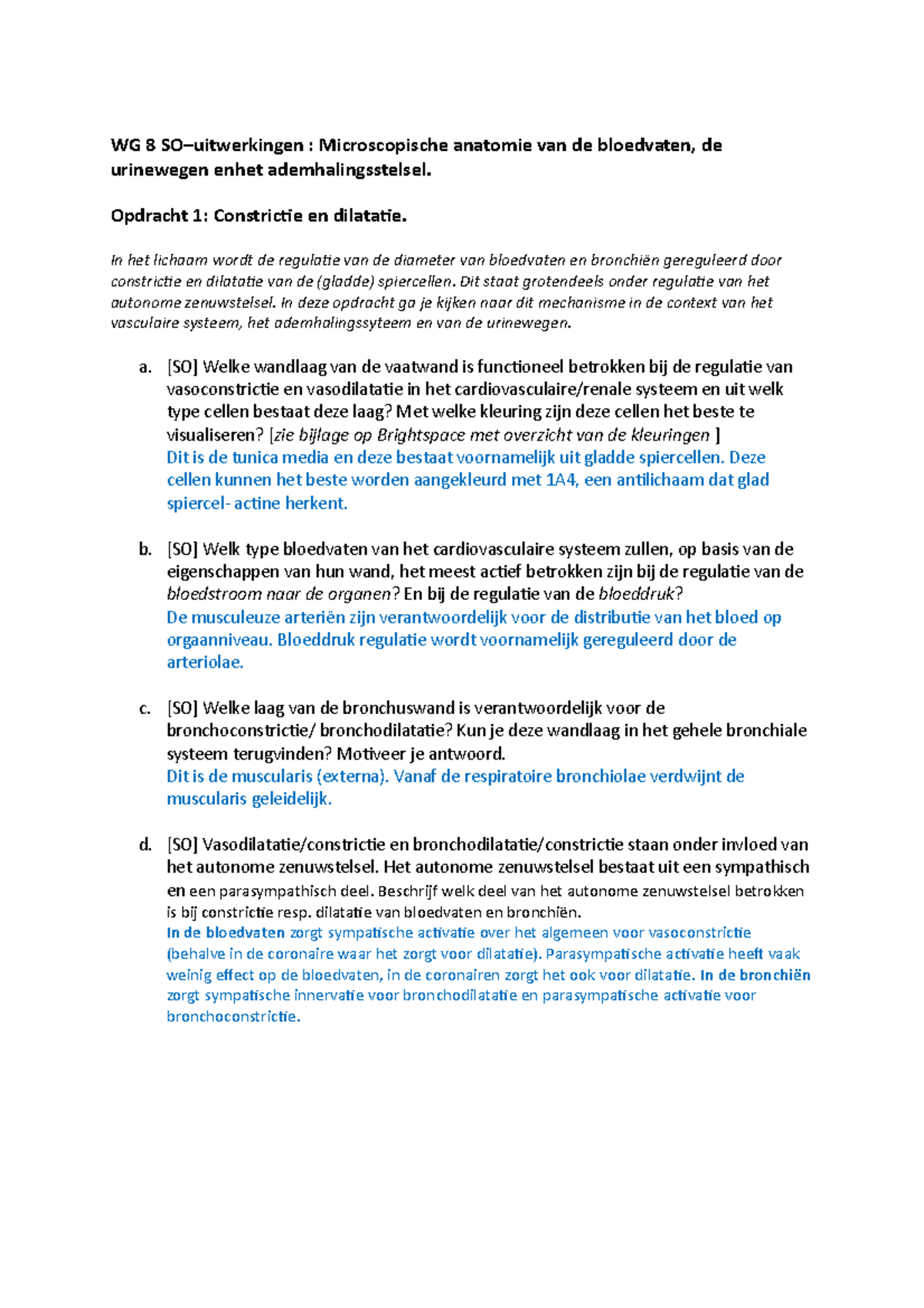 WG 8 - Microscopische Anatomie: Bloedvaten, Urinewegen en ...