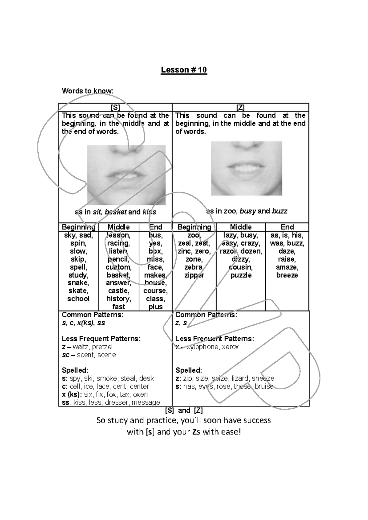 Lesson 10: Understanding Sounds and Patterns in Words - Studocu