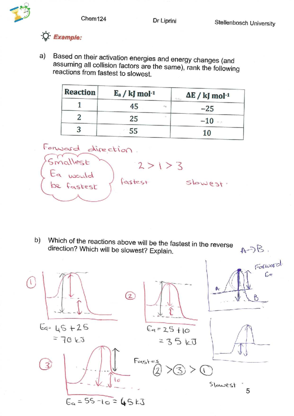 Kinetics Lecture 4 additional and answers - Chem124 Dr Liprini O ...