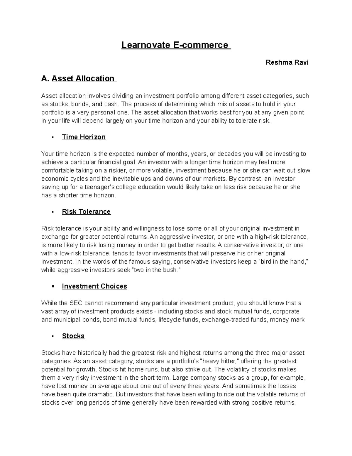 Reshma Ravi (Task 12) - task - Learnovate E-commerce Reshma Ravi A ...