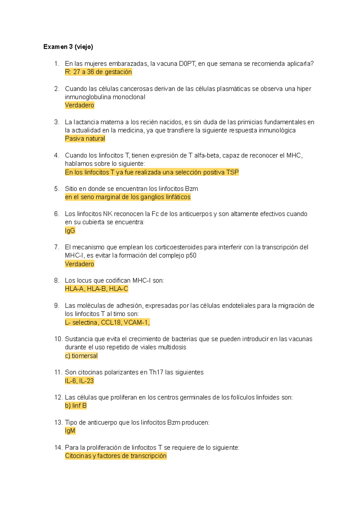Inmunología Avanzada: Guía Completa para el Examen 3 INM-2023 - Studocu