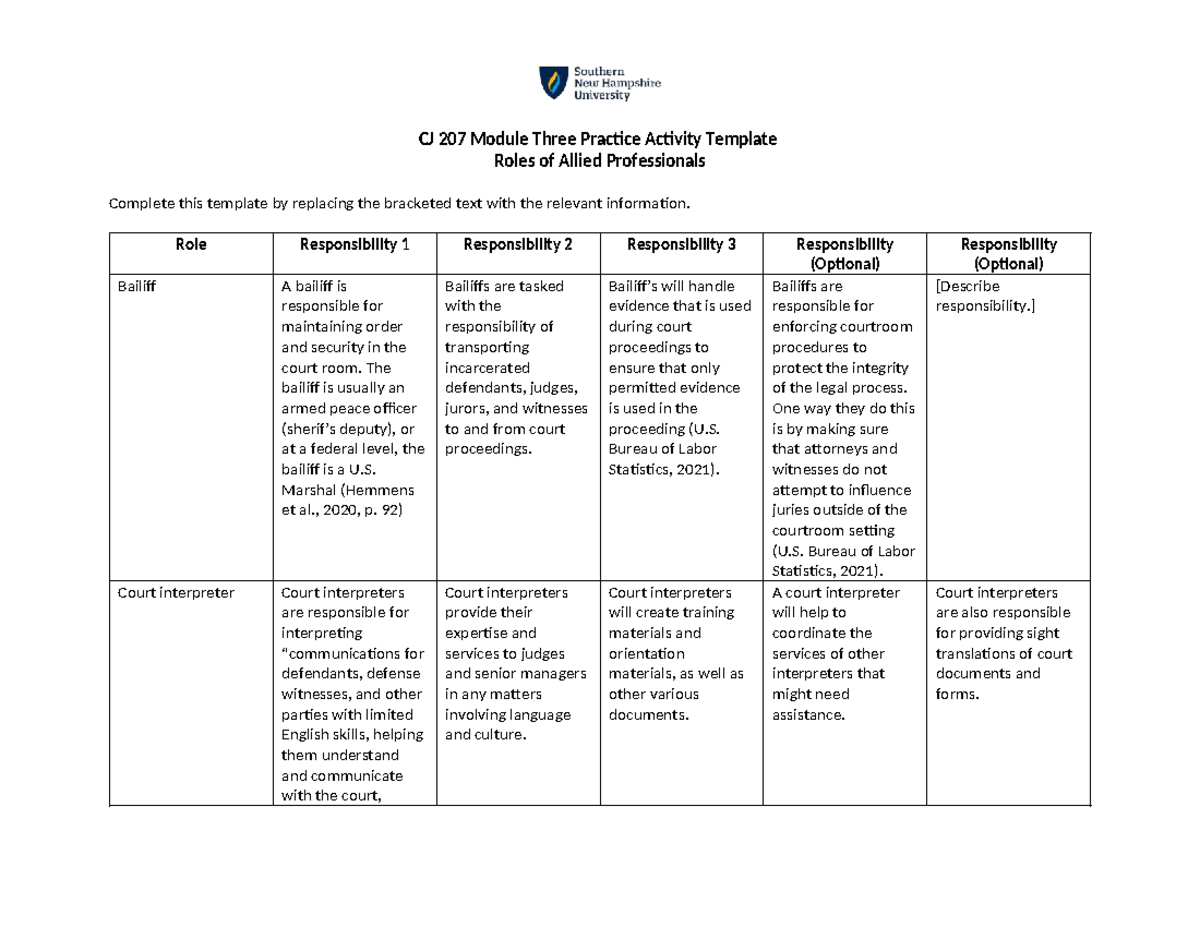 CJ-207 Practice Activity 3-1 BRB - CJ 207 Module Three Practice ...