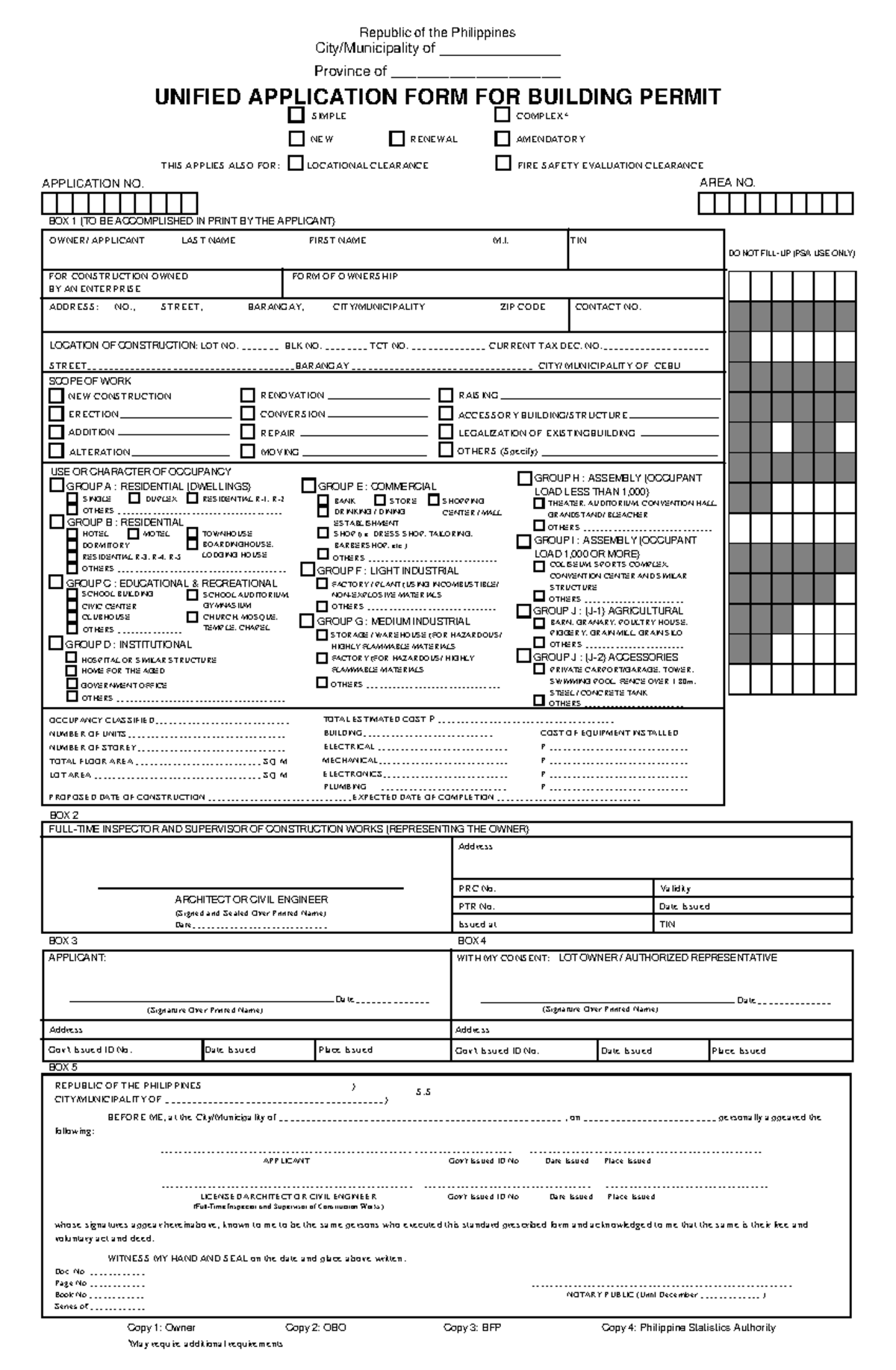 Unified Application for Building Permit - DPWH - Studocu