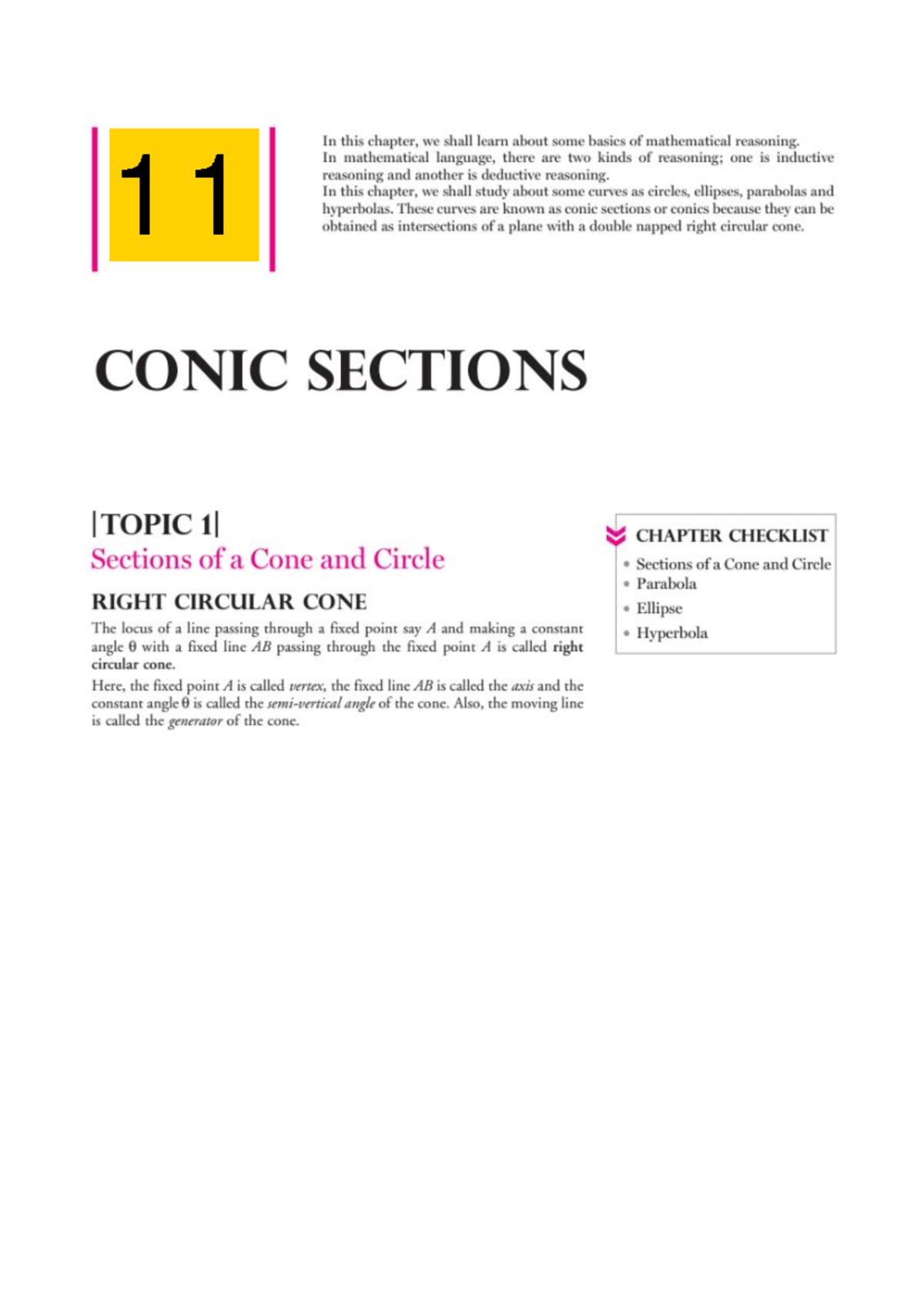 Conic Sections Chapter Notes and Practice Questions (MATH101) - Studocu