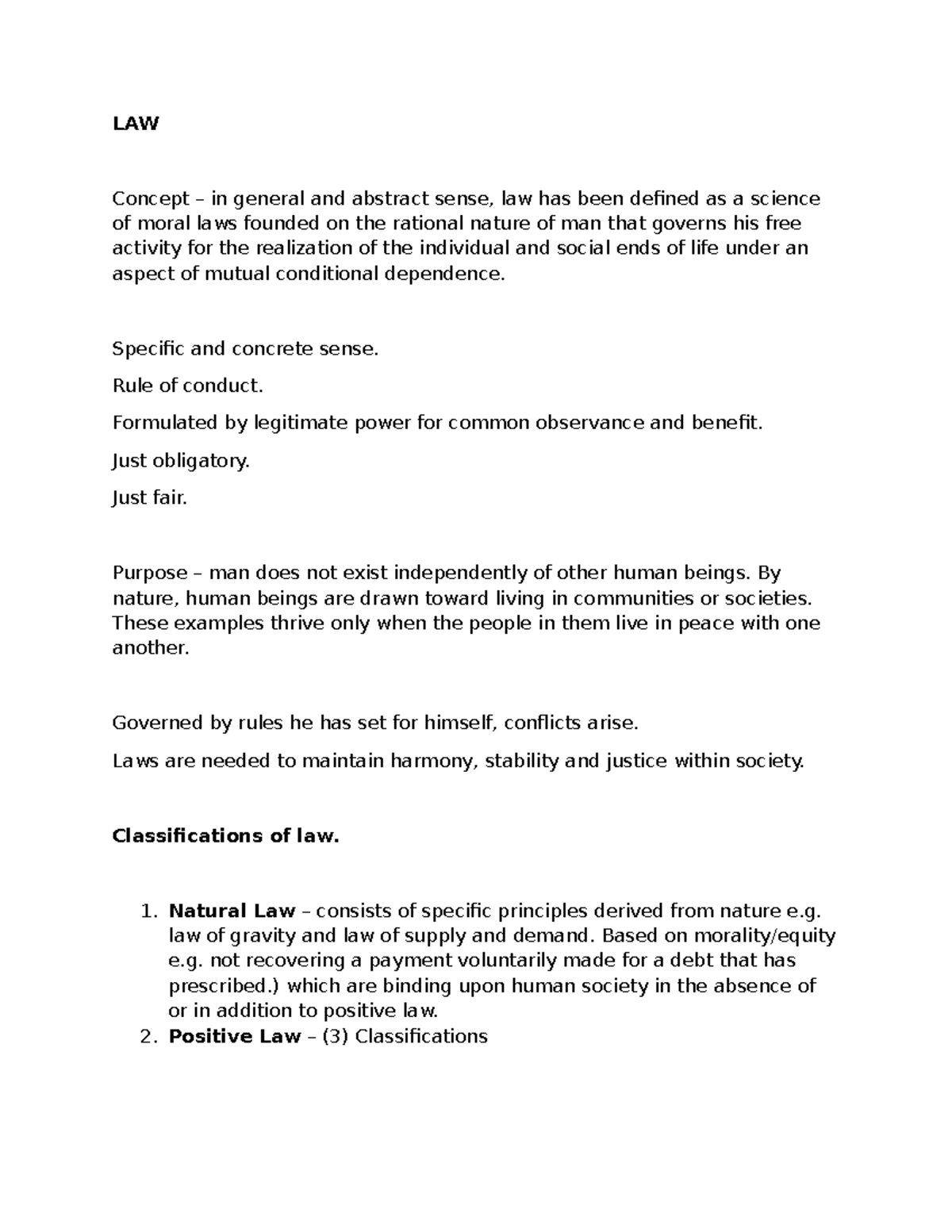 LAW ON Oblicon: Concepts, Classifications, and Obligations Explained - Studocu