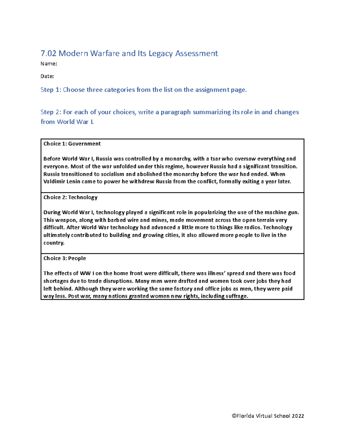 Modern warfare legacies - 7 Modern Warfare and Its Legacy Assessment ...