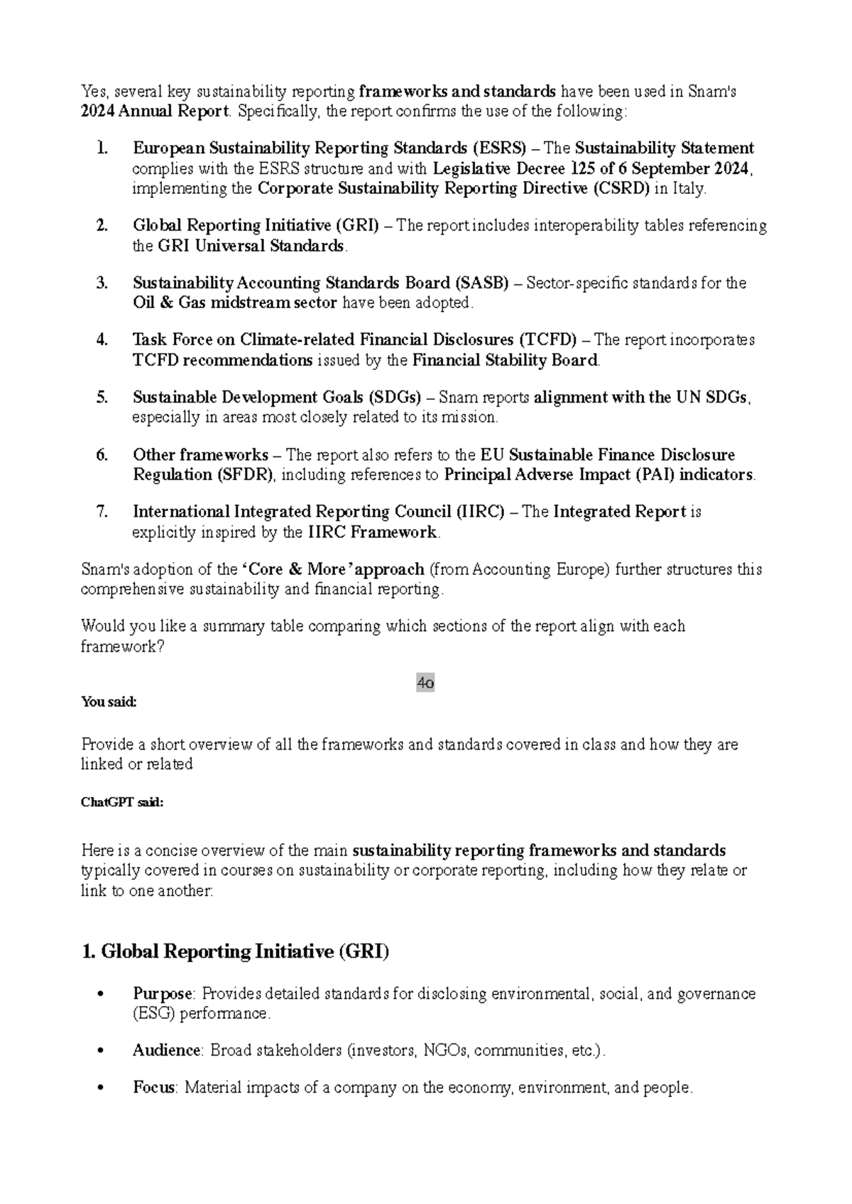 Sustainability Reporting Frameworks Overview for 2024 Annual Report ...